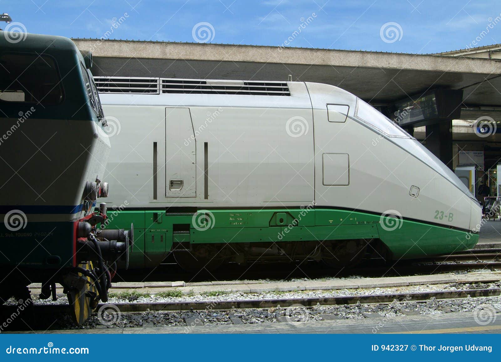 Two generations of trains stock image. Image of termini - 942327
