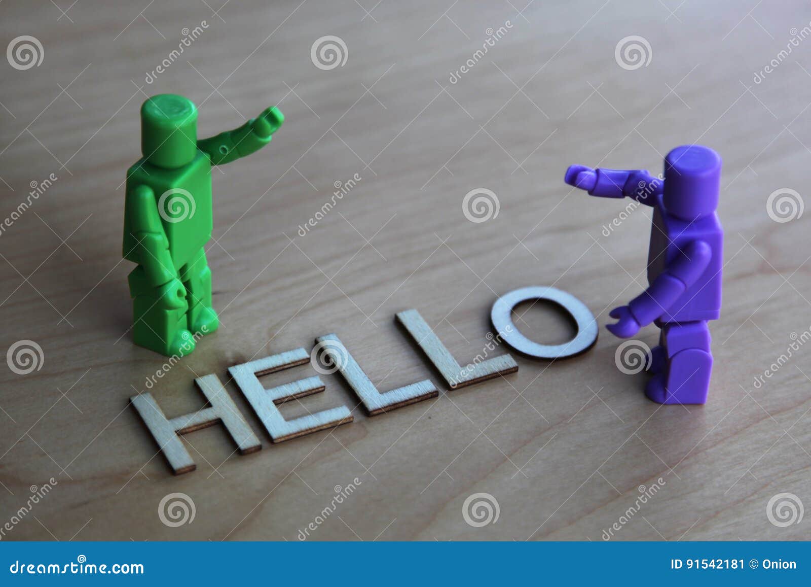 Two Generic Figures Saying Hello To Each Other Stock Image - Image of ...