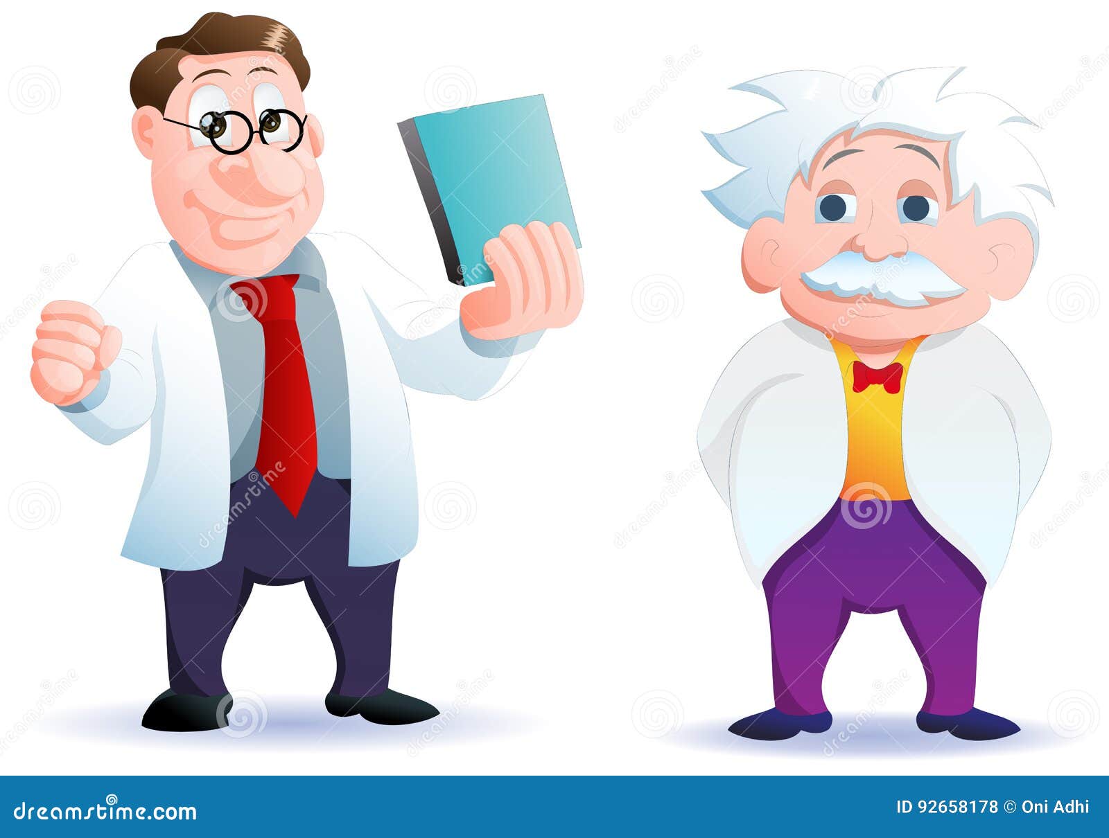 Two Genius on Isolated White Background Stock Illustration ...