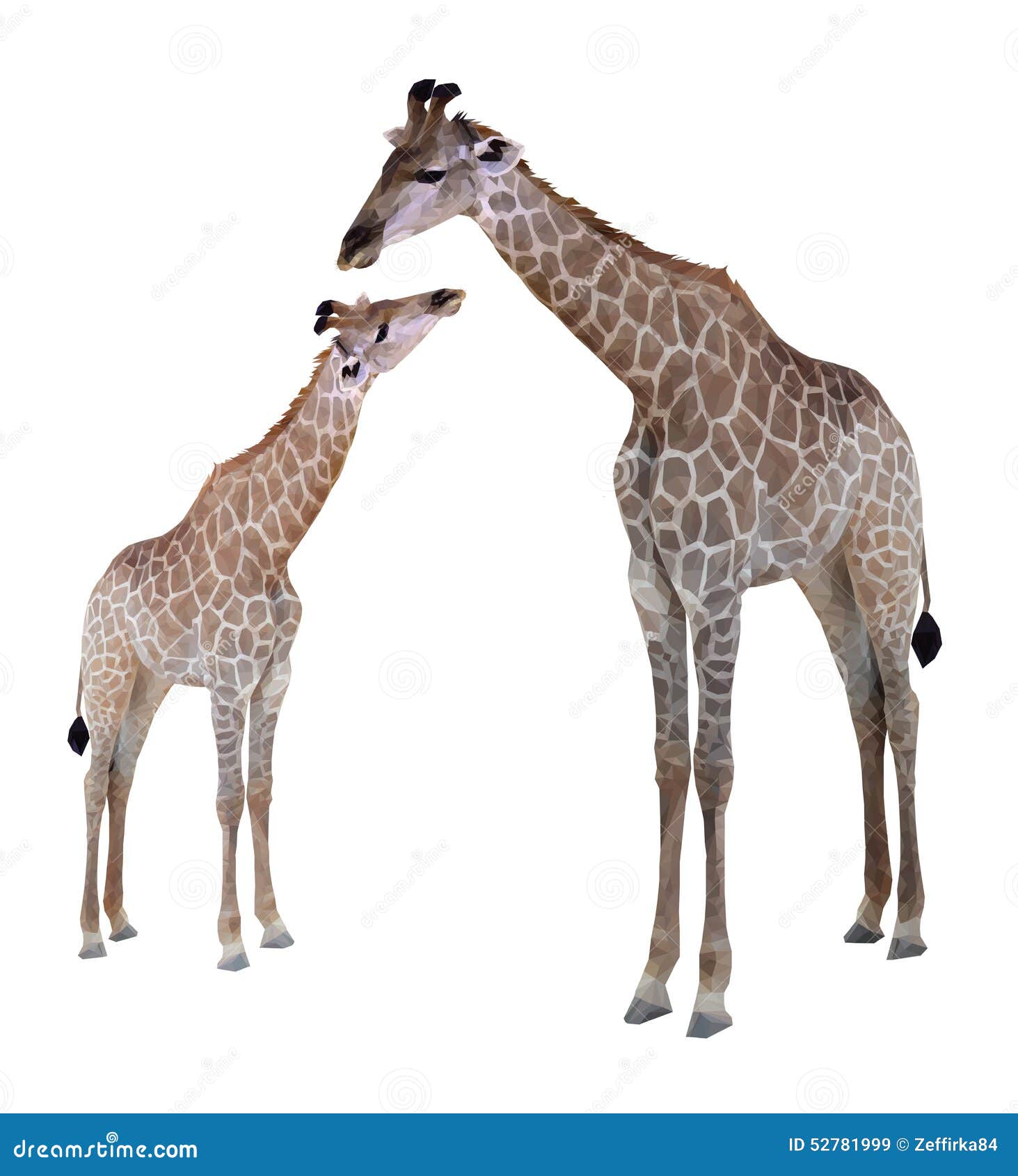 Giraffes On White Background Line Drawing, Vector | CartoonDealer.com ...