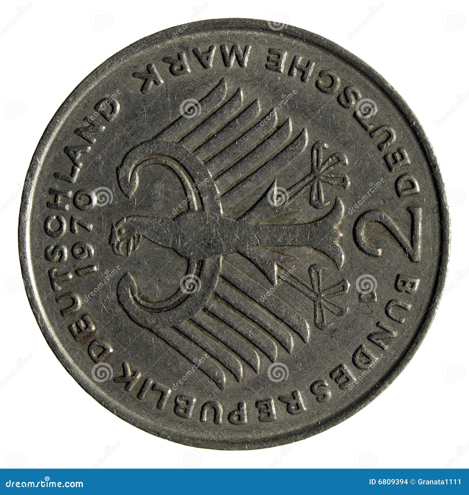 Two German marks coin stock photo. Image of metal, finance - 6809394