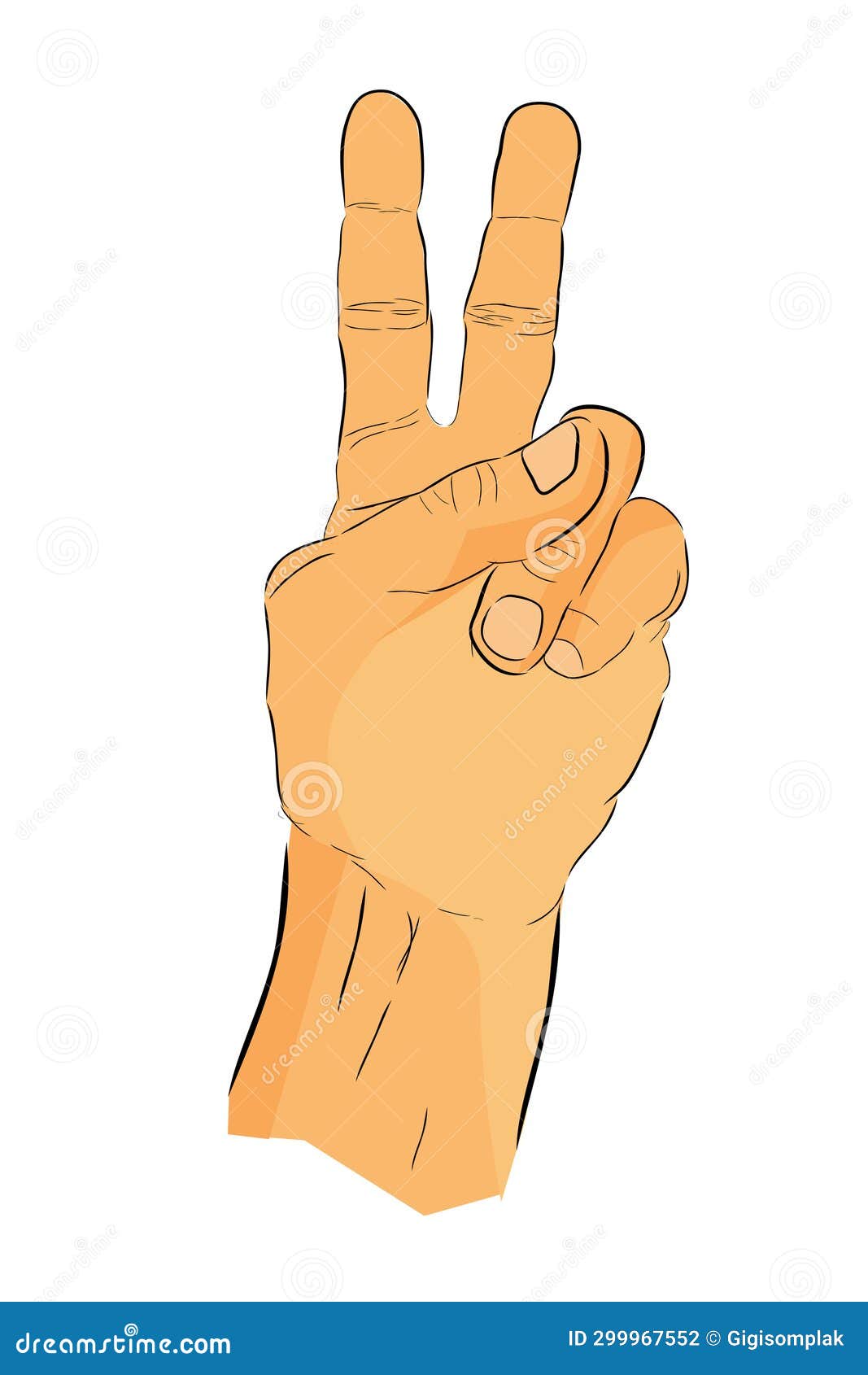 Two 2 Gesture Vector Hand Draw Sketch Doodle Man Hand Stock Vector ...
