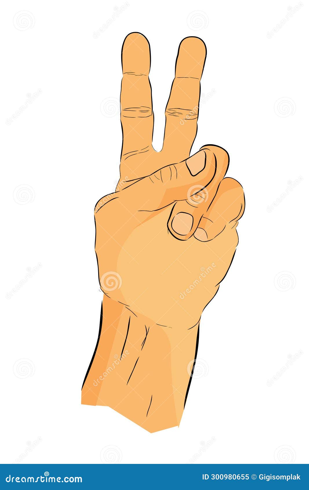 Two 2 Gesture Vector Hand Draw Sketch Doodle Man Hand Stock ...