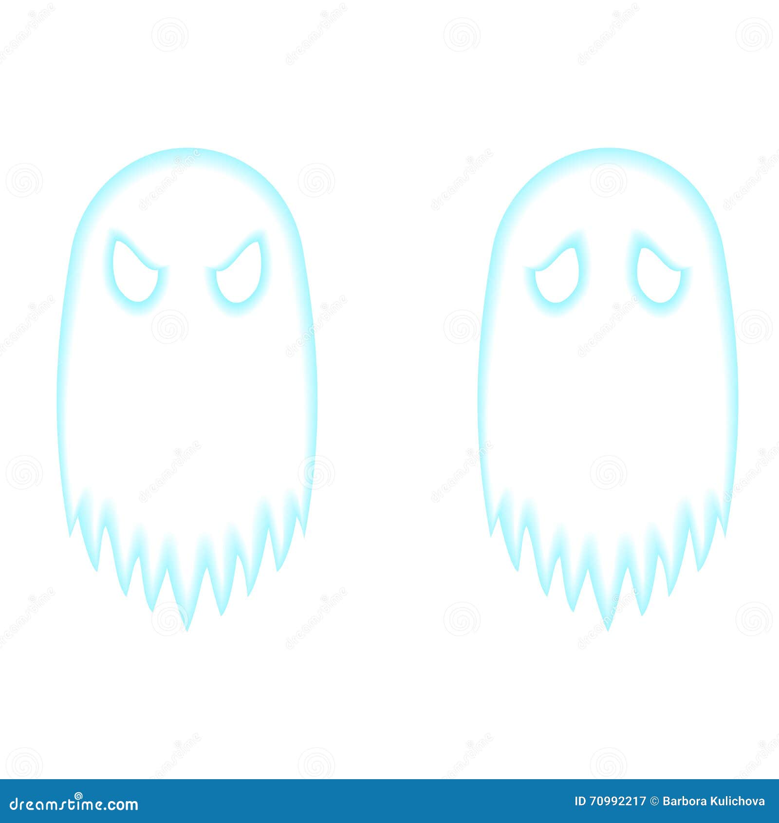Two ghosts stock vector. Illustration of religious, cyan - 70992217