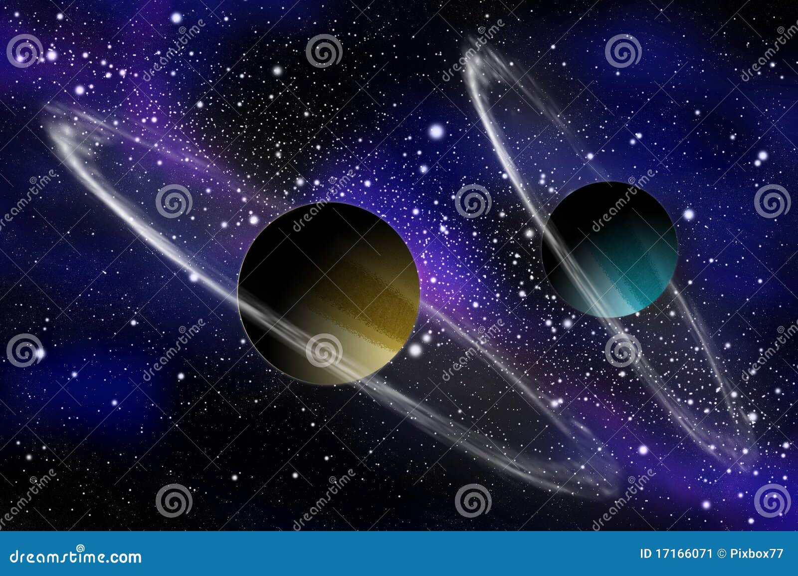 Two Giant gas planet stock illustration. Illustration of asteroid ...