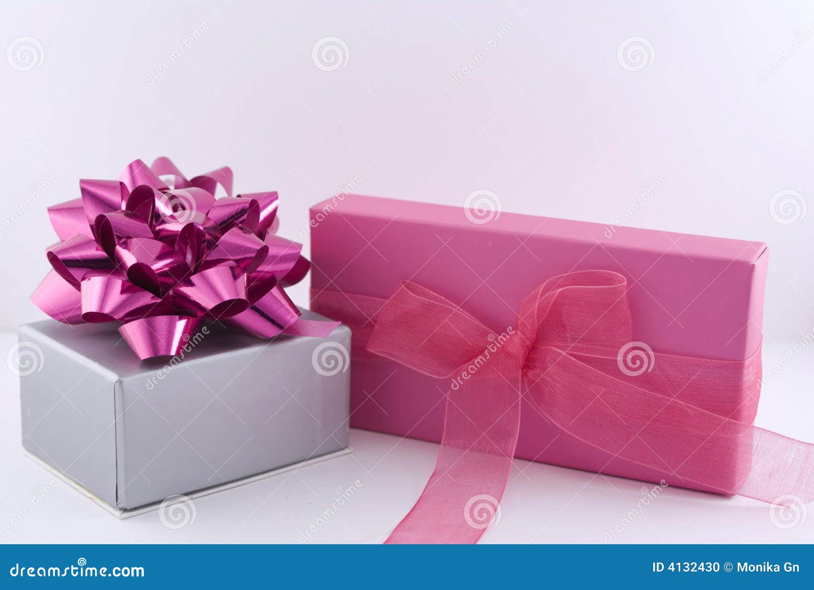 Two gift boxes stock photo. Image of ribbon, package, white - 4132430