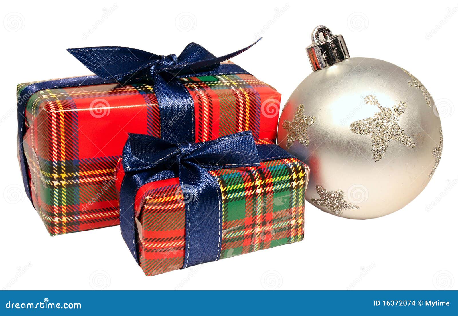 Two Gift Boxes and Christmas Ball Stock Photo - Image of star, shiny ...