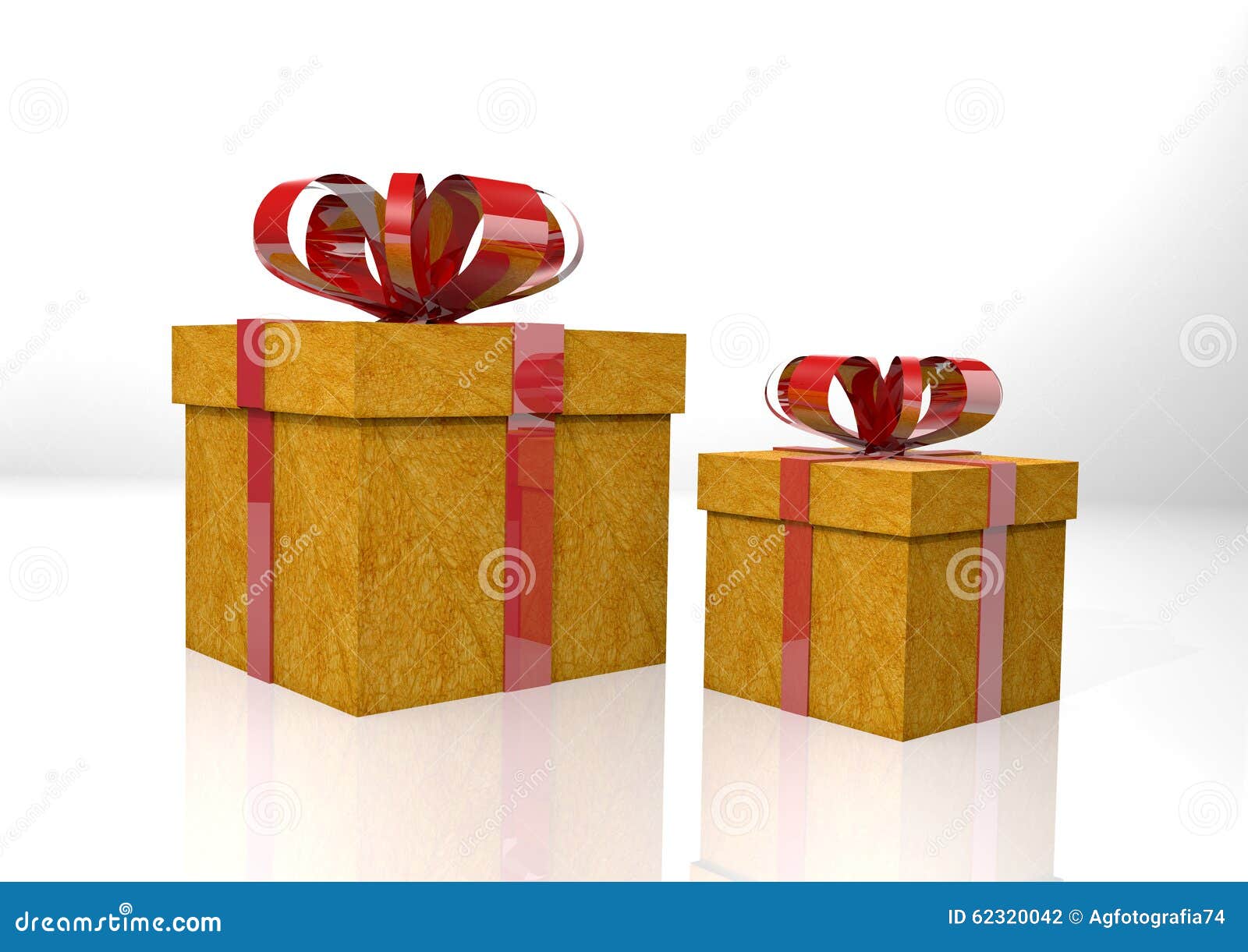 Two Gift Boxes with Red Ribbon Stock Illustration - Illustration of ...