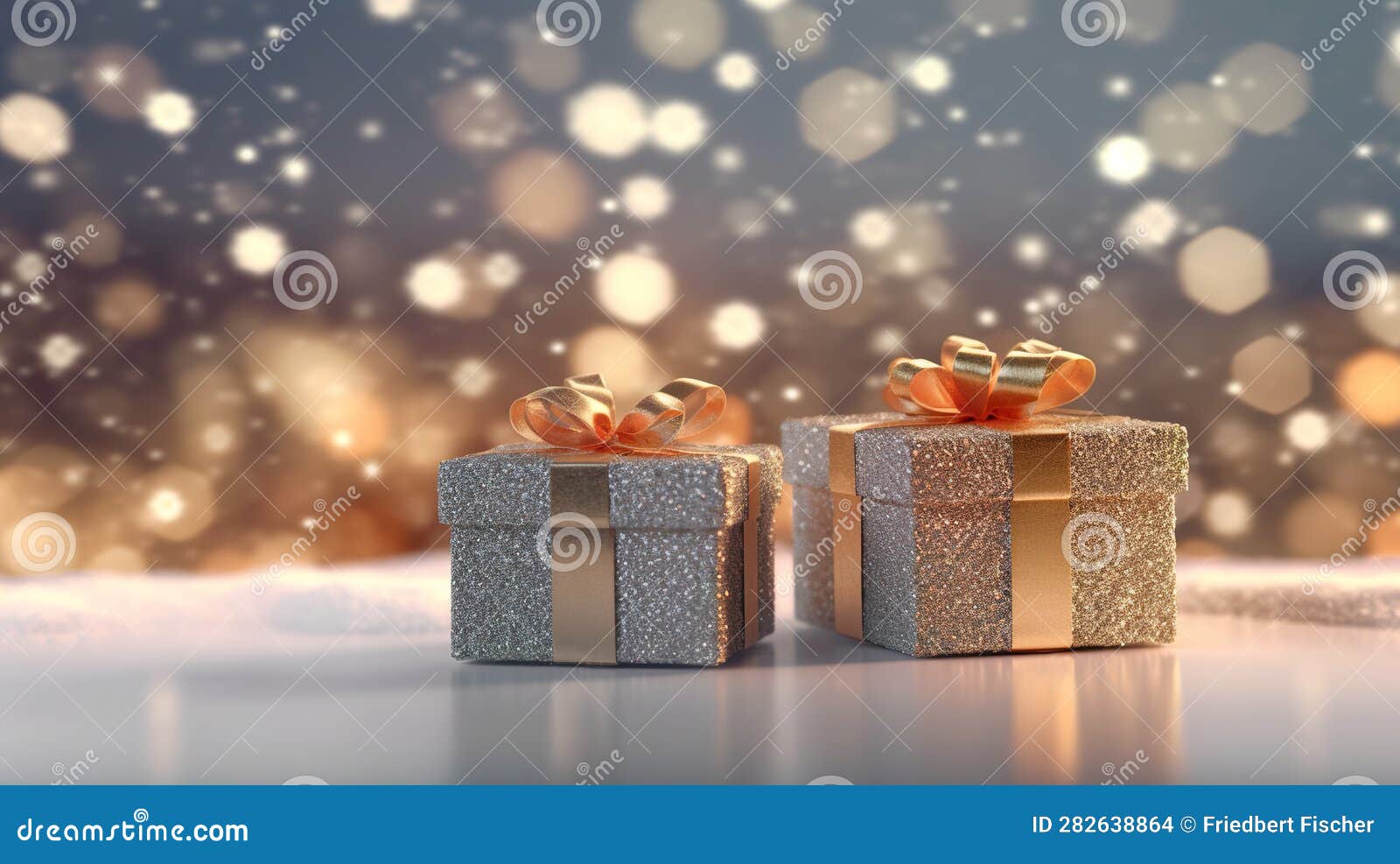 Two Gift Boxes Sitting on Top of a Table. Generative AI Image ...