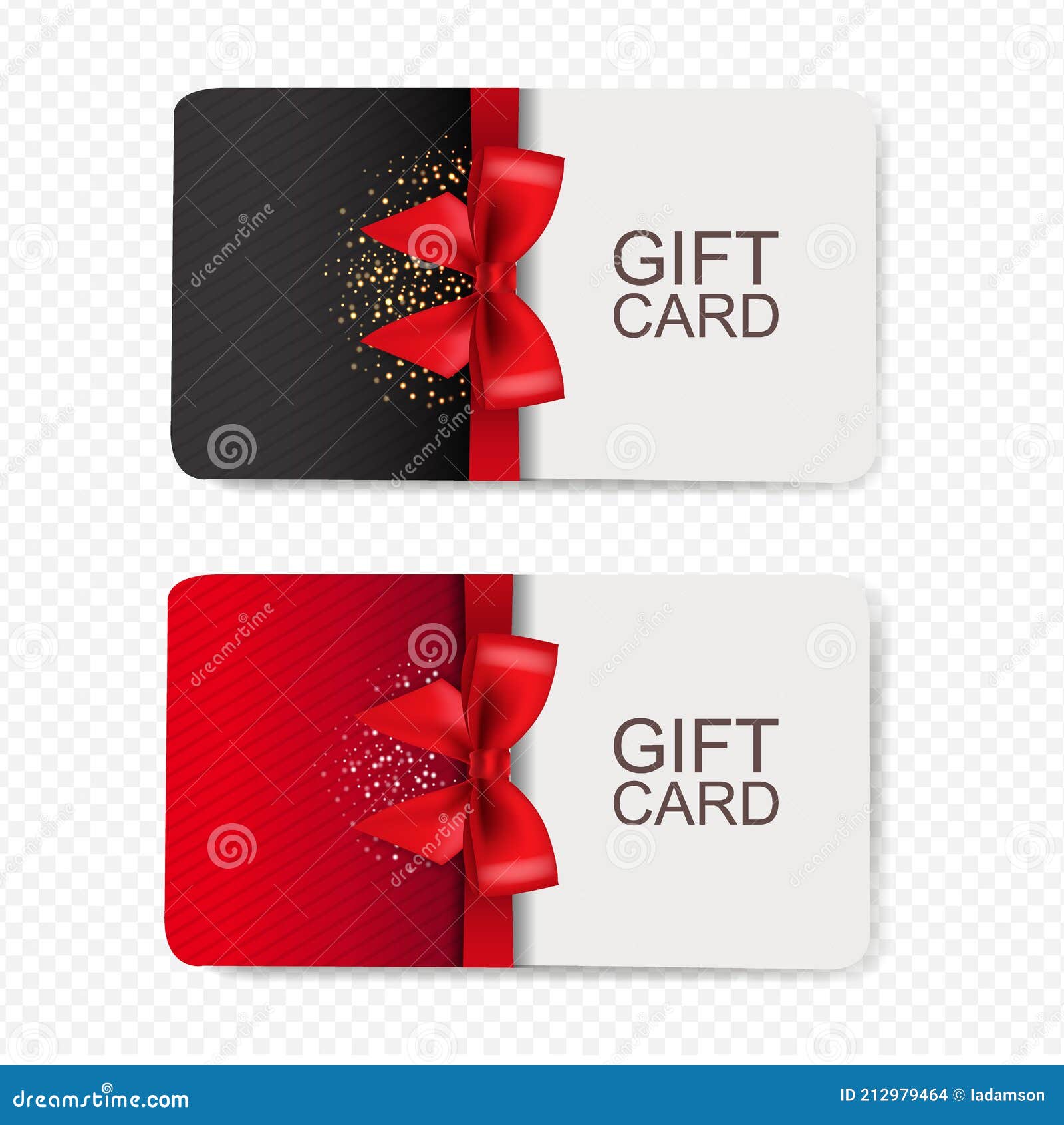 Two Gift Cards Set Isolated Transparent Background Stock Illustration ...