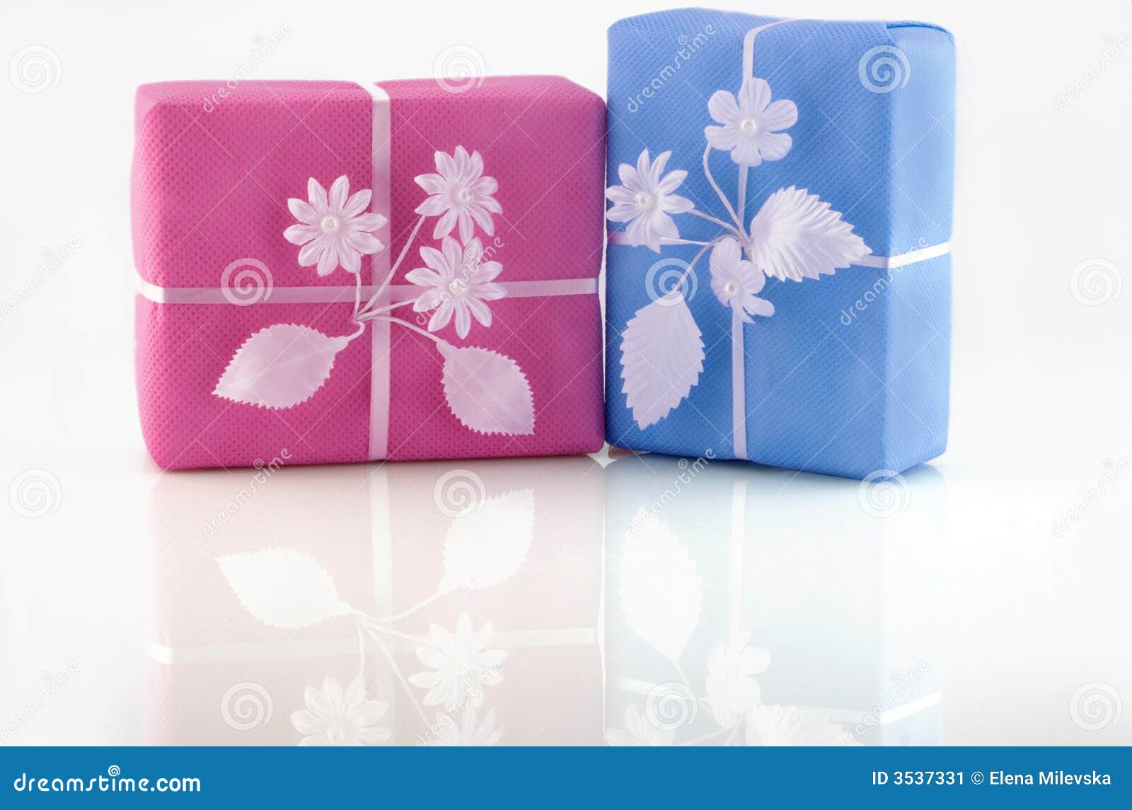 Two gifts stock image. Image of christmas, lightblue, mothers - 3537331