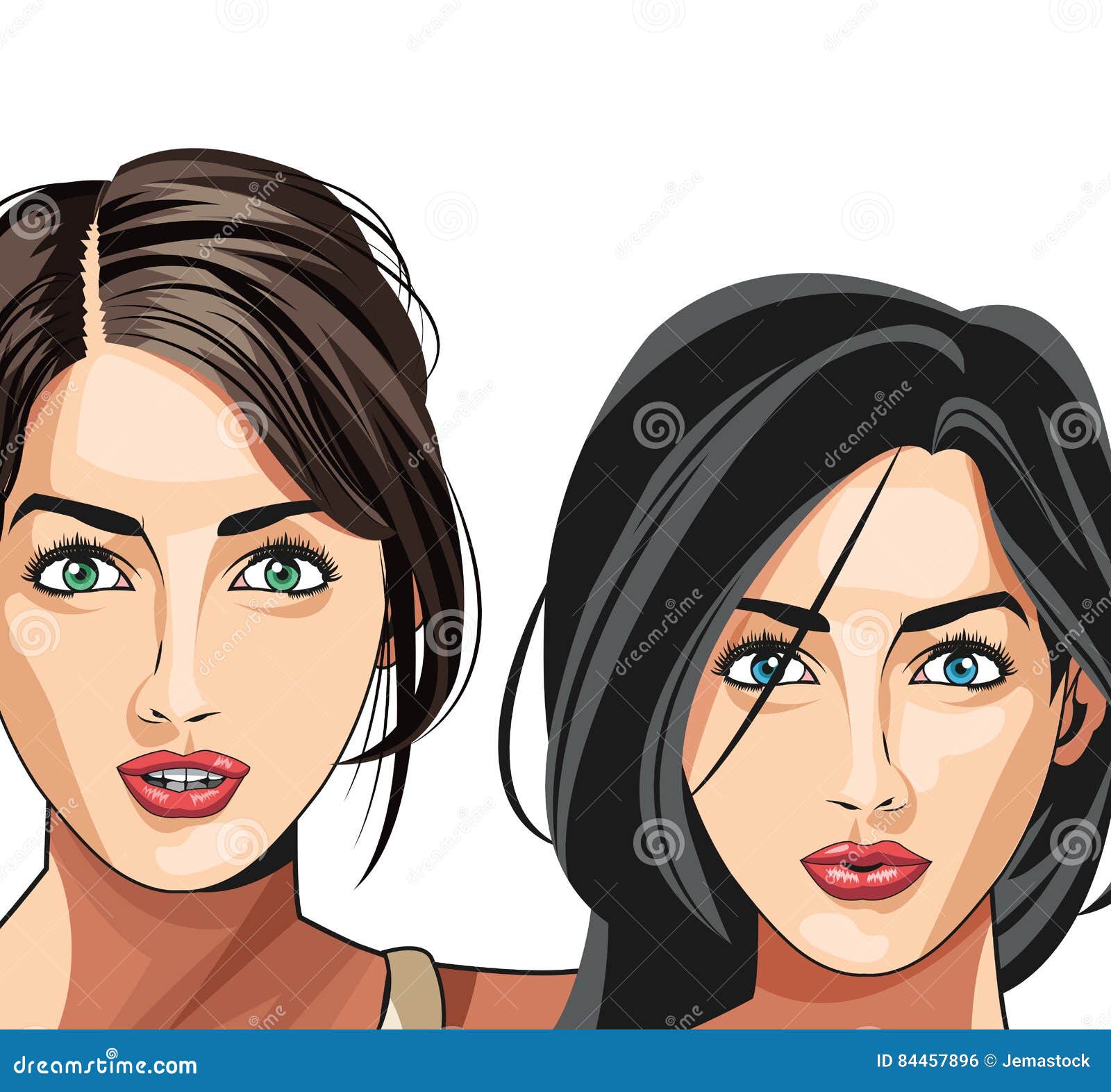 Two Gils Beauty Fashion Model Stock Vector - Illustration of cool ...