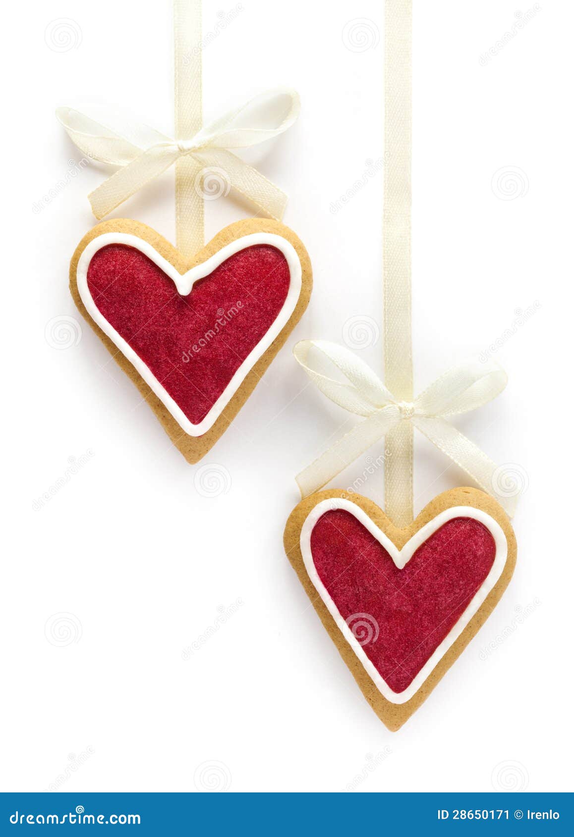 Two Ginger Hearts for Valentine S and Wedding Day. Stock Image - Image ...