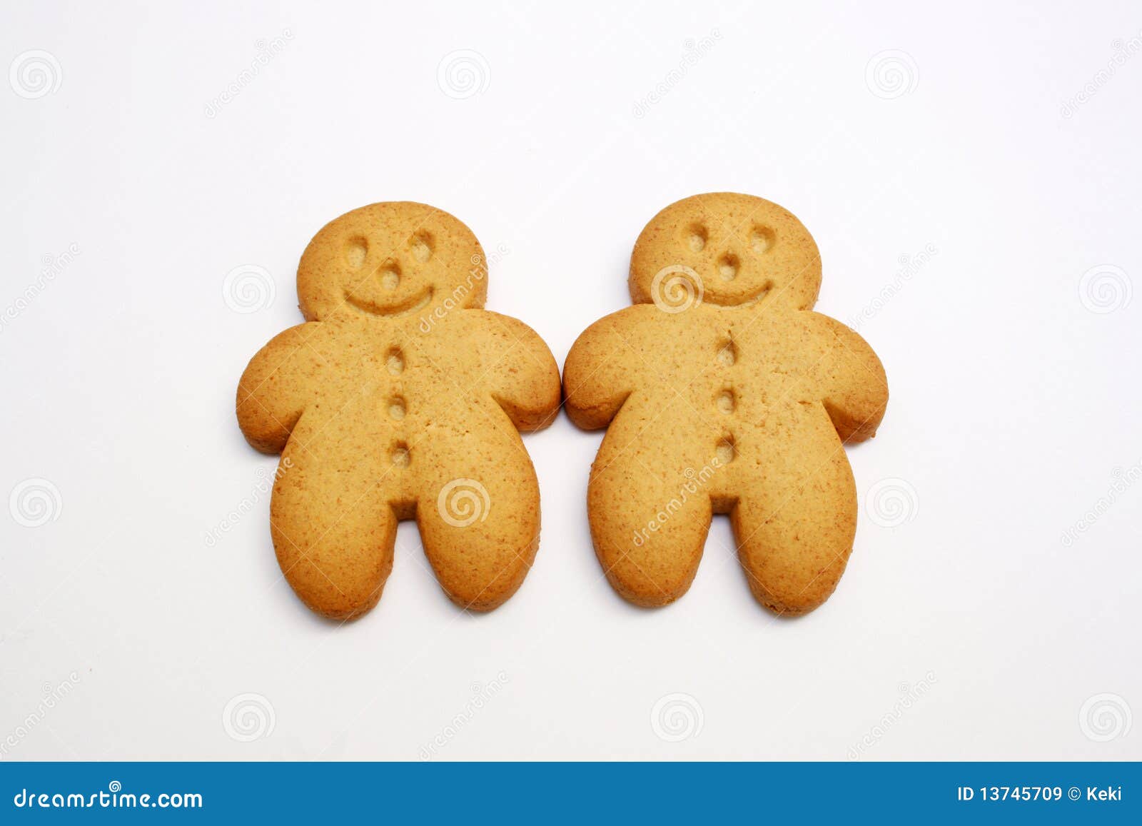 Two gingerbread cookies stock image. Image of cutout - 13745709