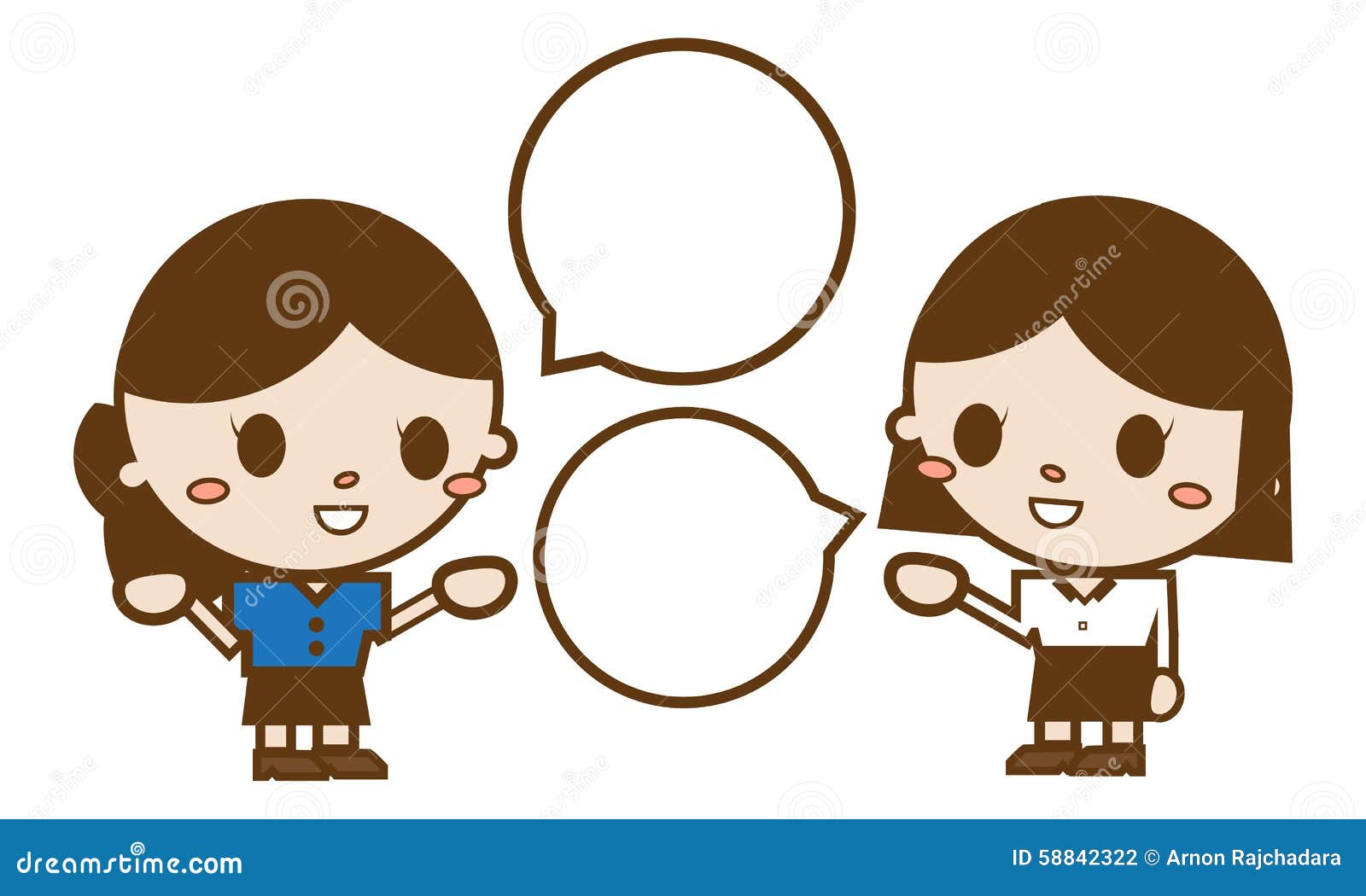 Two girl discussing stock illustration. Illustration of background ...