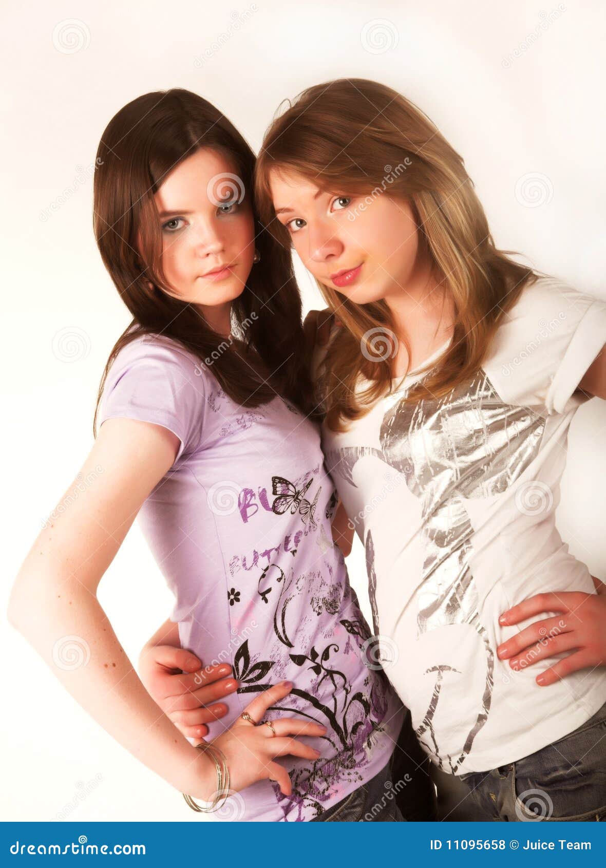 Two Girl Friends Together Smiling Stock Photo - Image of healthy, kids ...