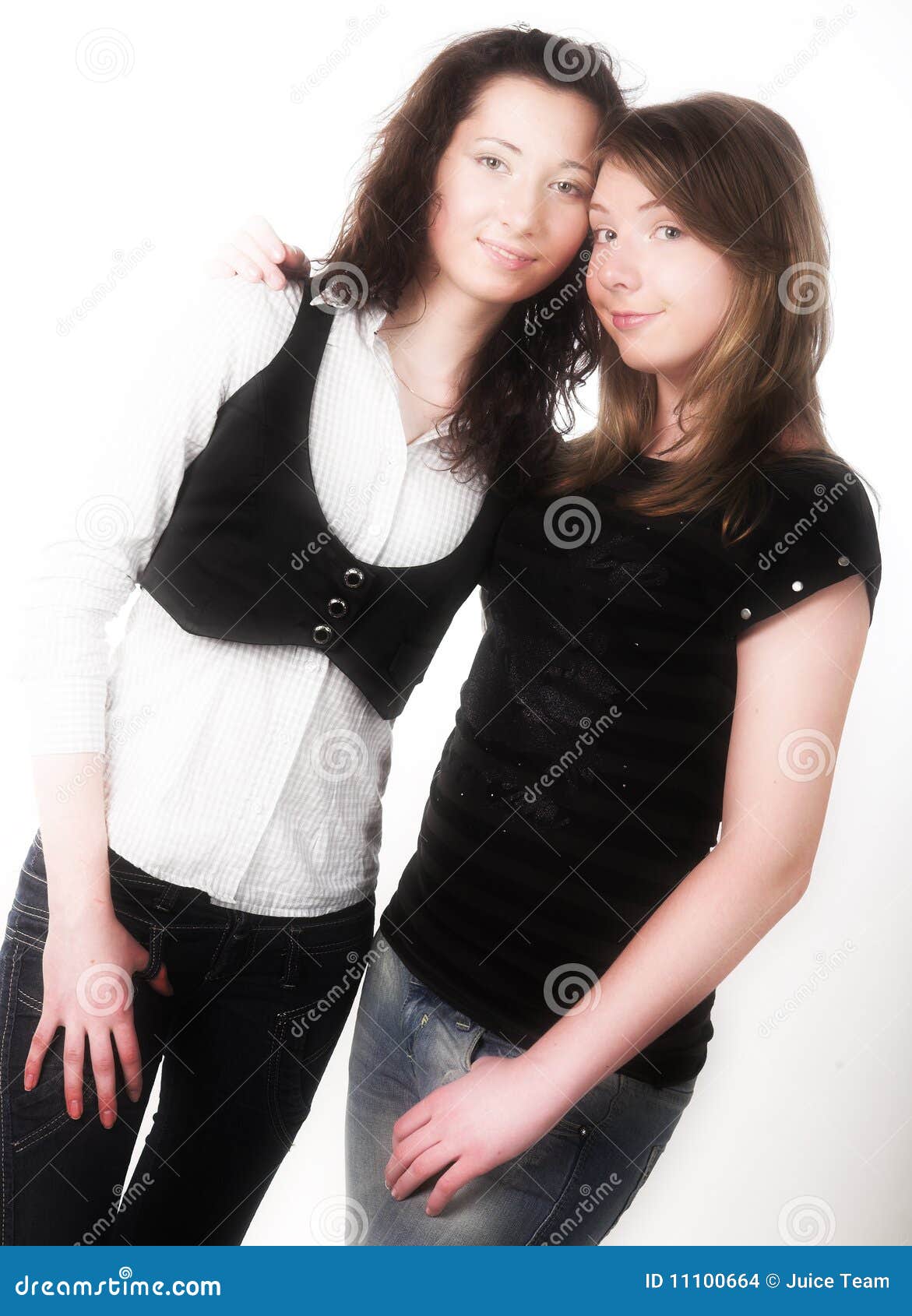 Two Girl Friends Together Smiling Stock Photo - Image of mother ...