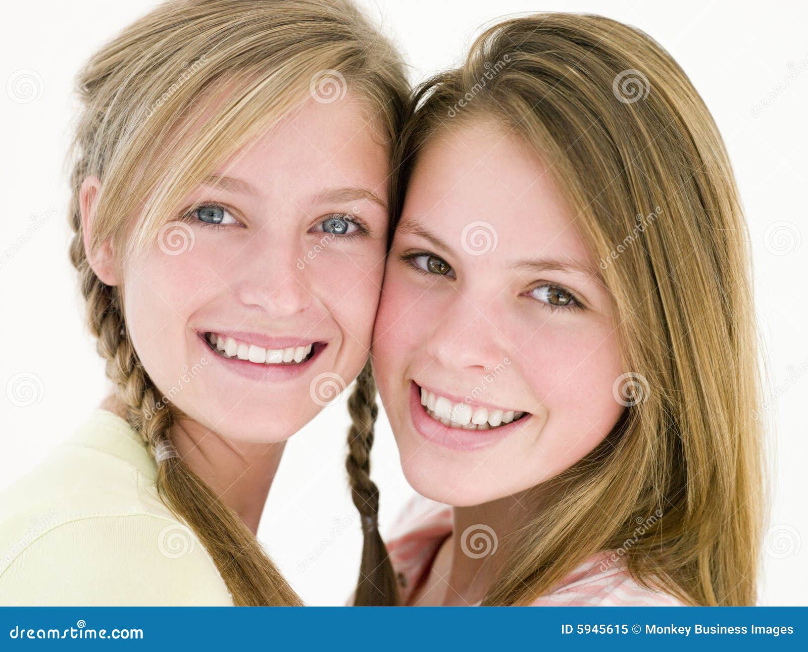 Two Girl Friends Together Smiling Stock Image - Image of stand, camera ...