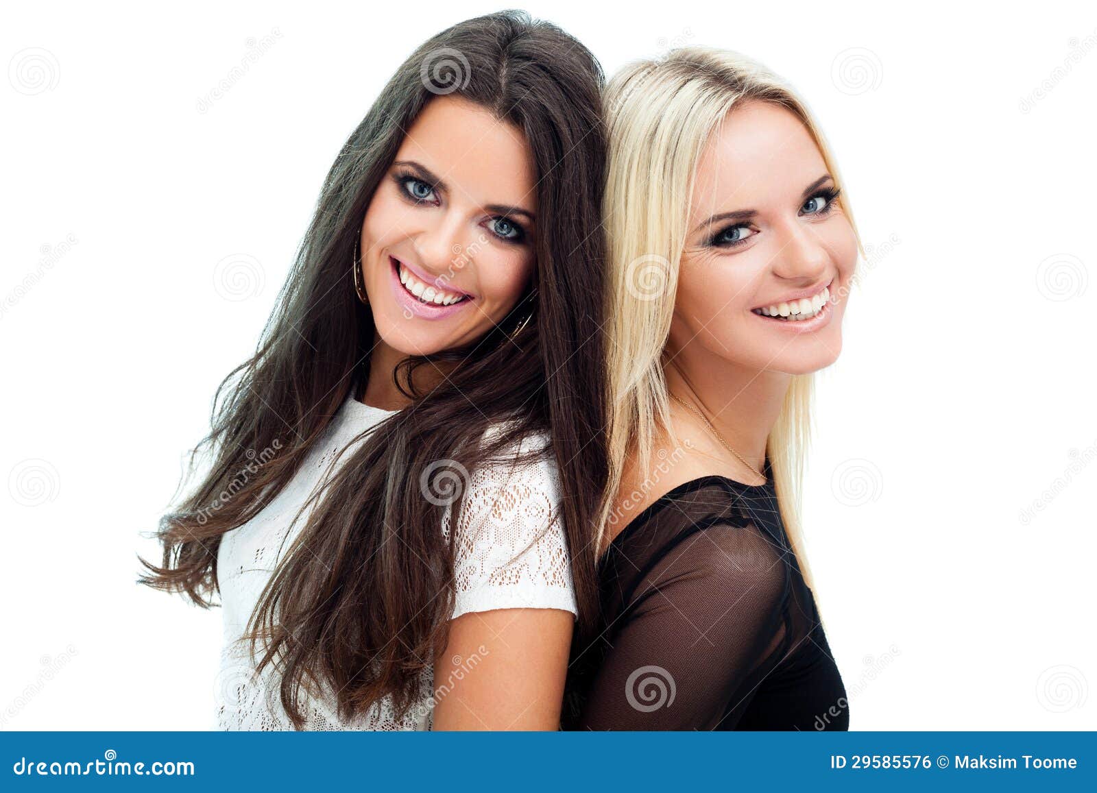 Two girlfriends stock photo. Image of beautiful, brunette - 29585576