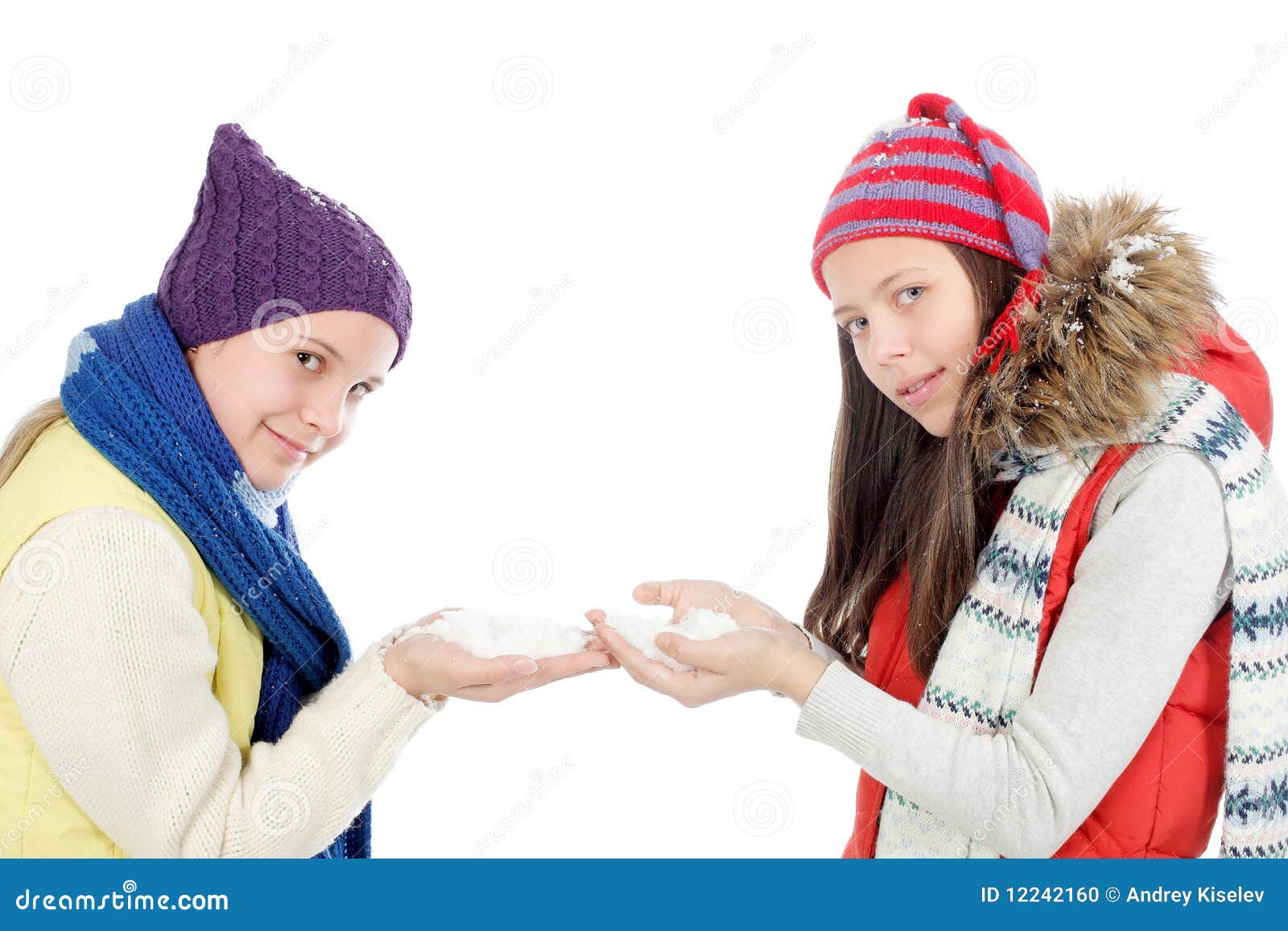 Two girls stock photo. Image of hands, scarf, model, pretty - 12242160