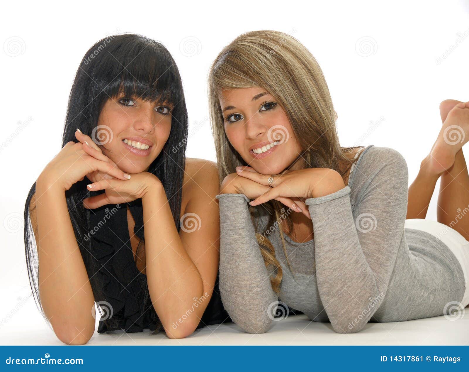 Two girls stock image. Image of cheerful, girl, looking - 14317861