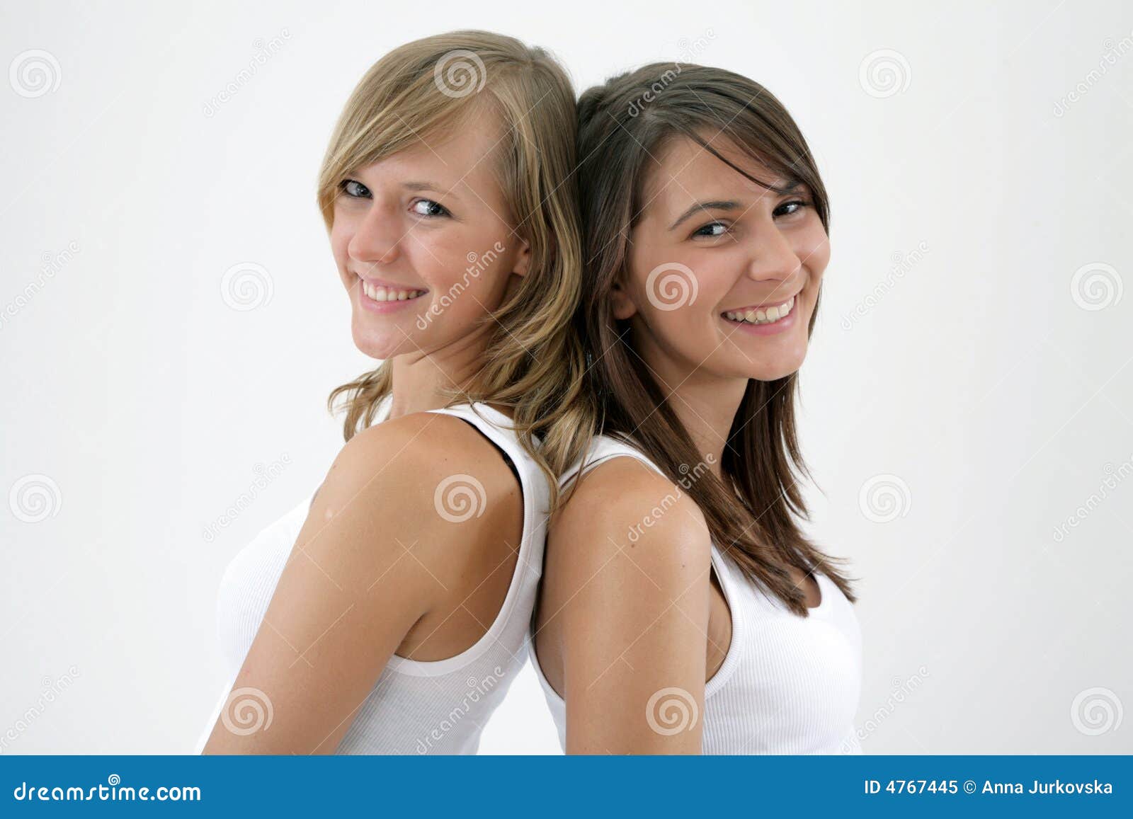 Two girls stock image. Image of back, white, pose, friends - 4767445