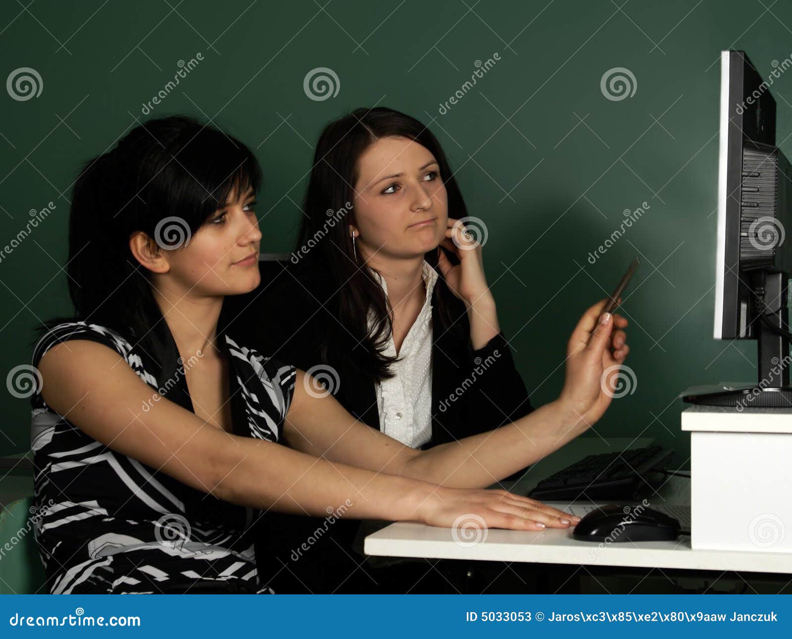 Two girls stock image. Image of learn, discussion, education - 5033053