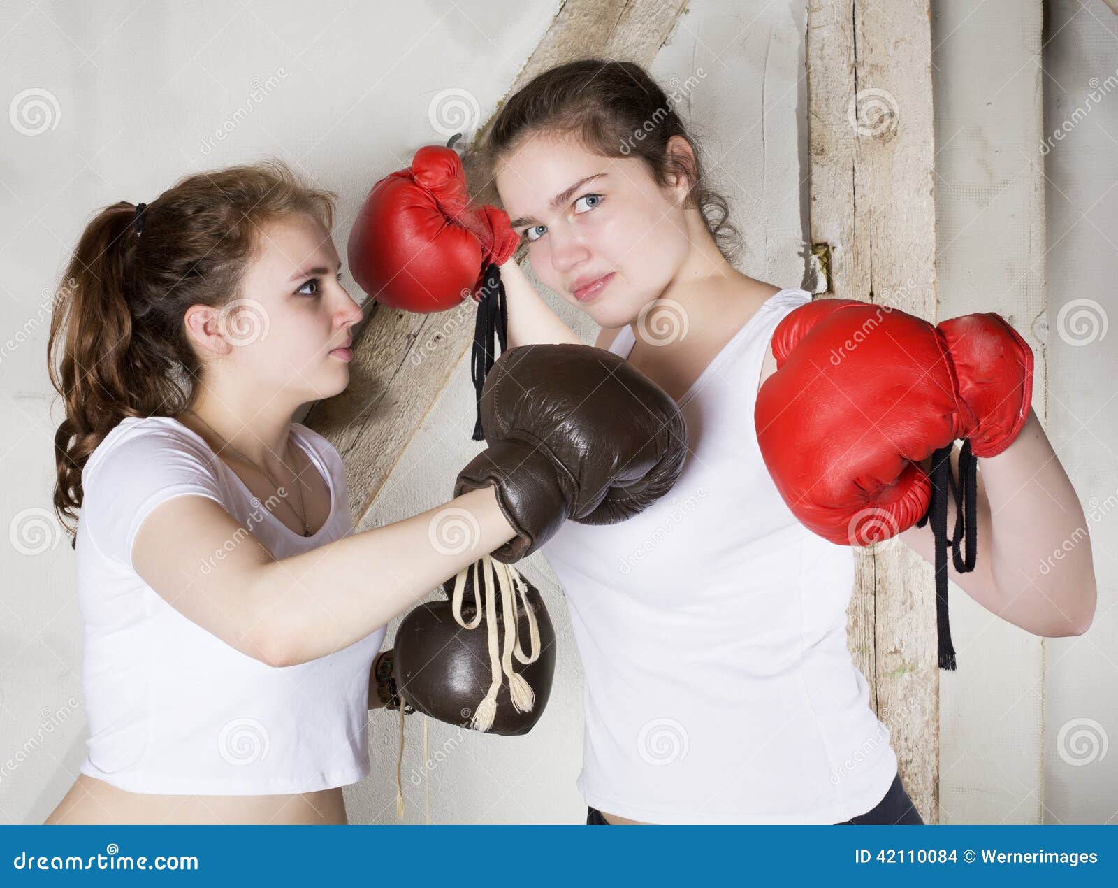 Two girls as boxers stock photo. Image of winner, active - 42110084