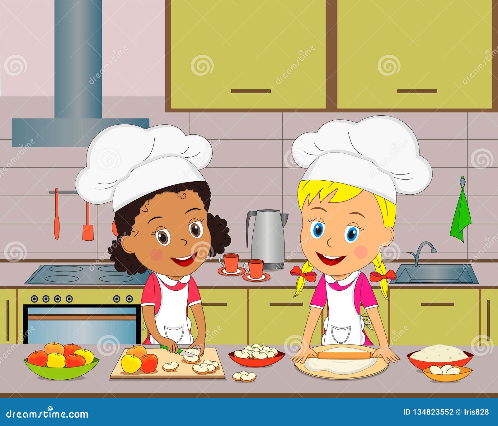 Cartoon Girl Cooking