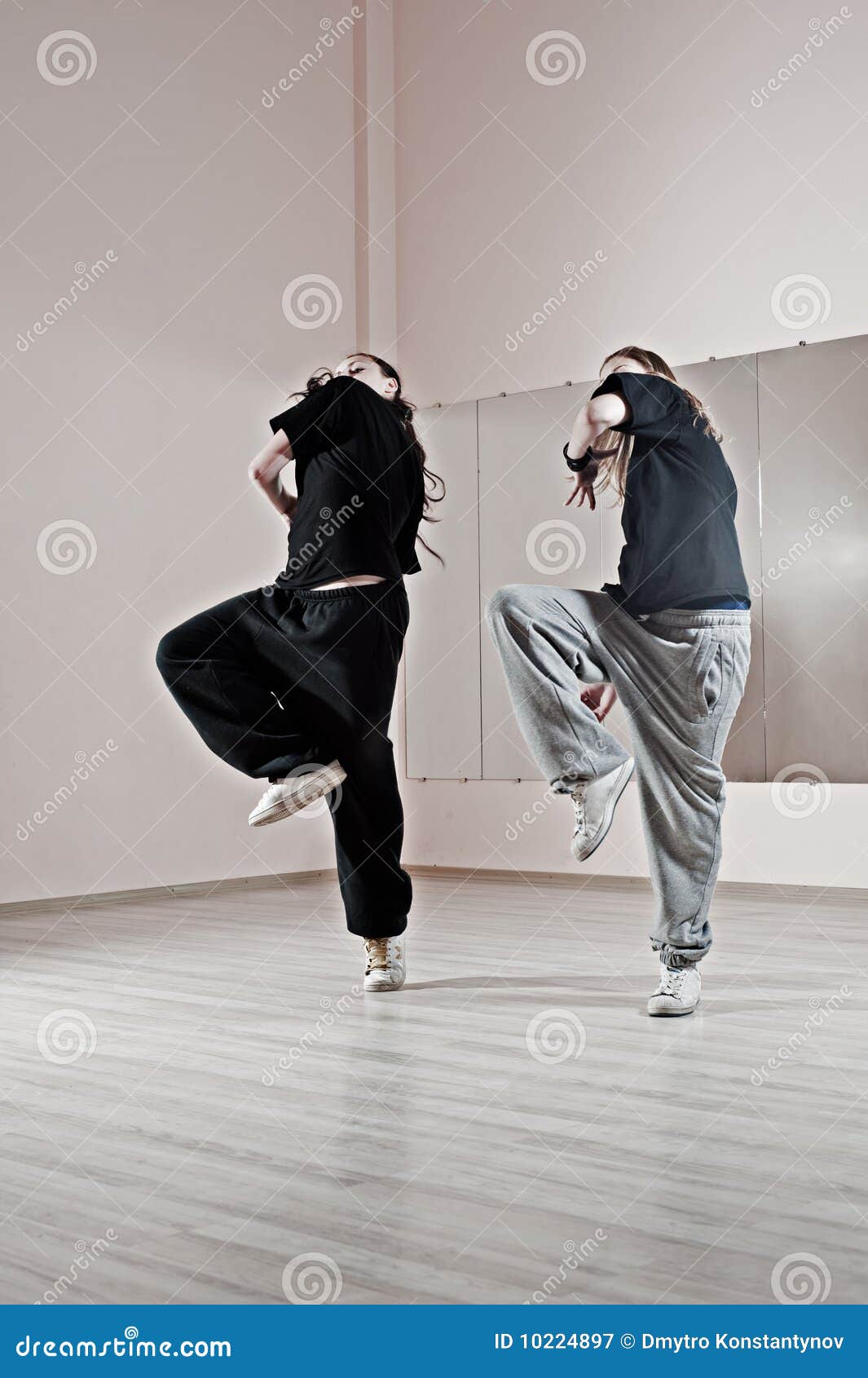 Two Girls Dancing Synchronously Stock Image - Image of dance, style ...