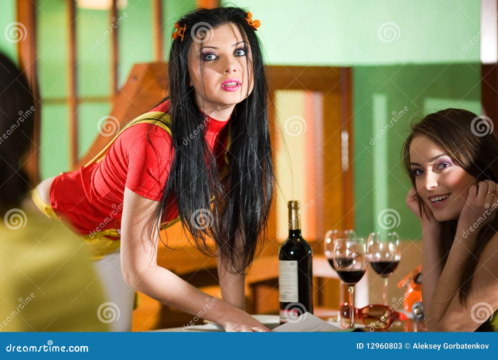Two Girls are Drinking Wine Stock Image - Image of design, friendship ...