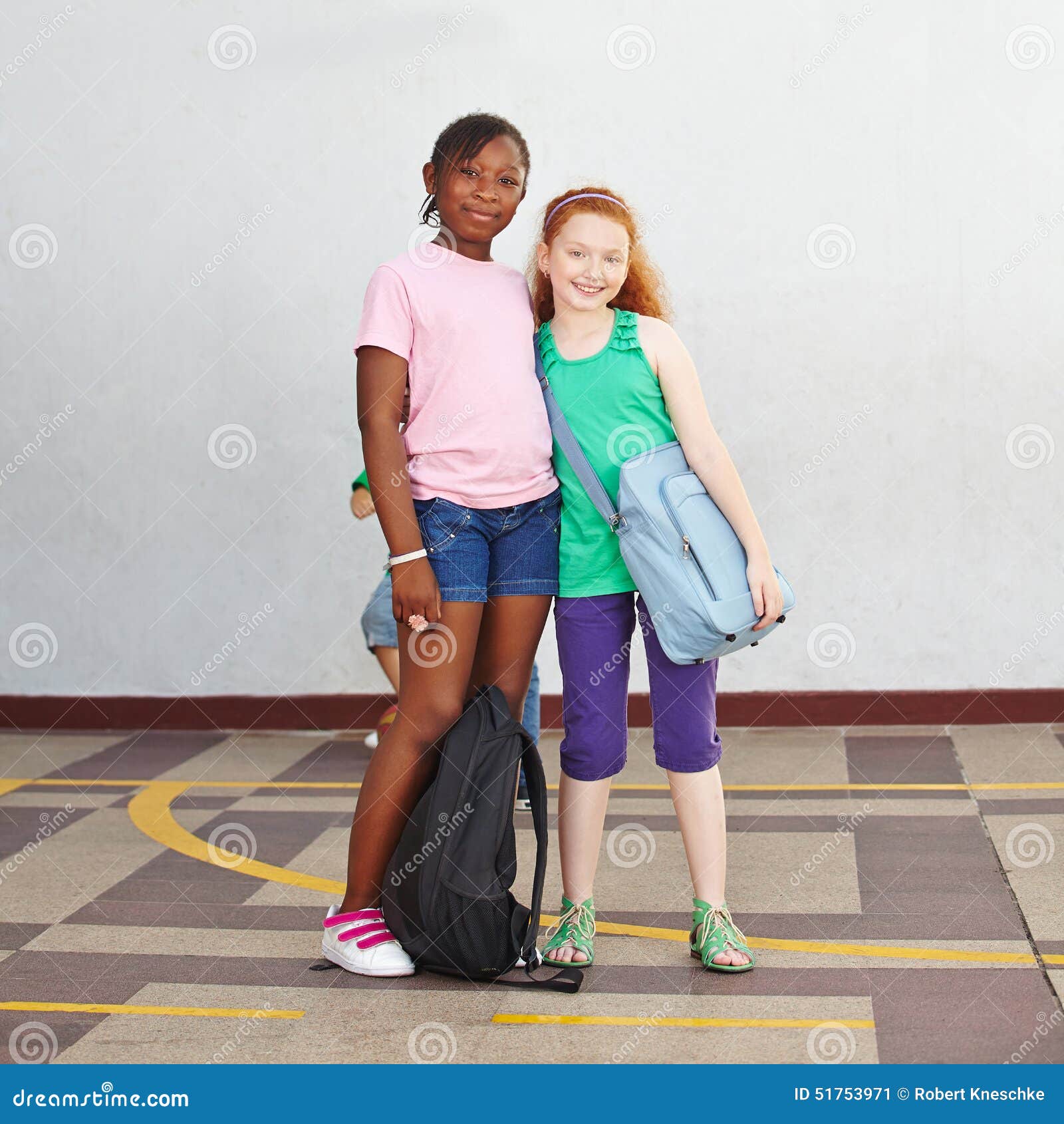 Two Girls in Elementary School Stock Image - Image of young, happy ...