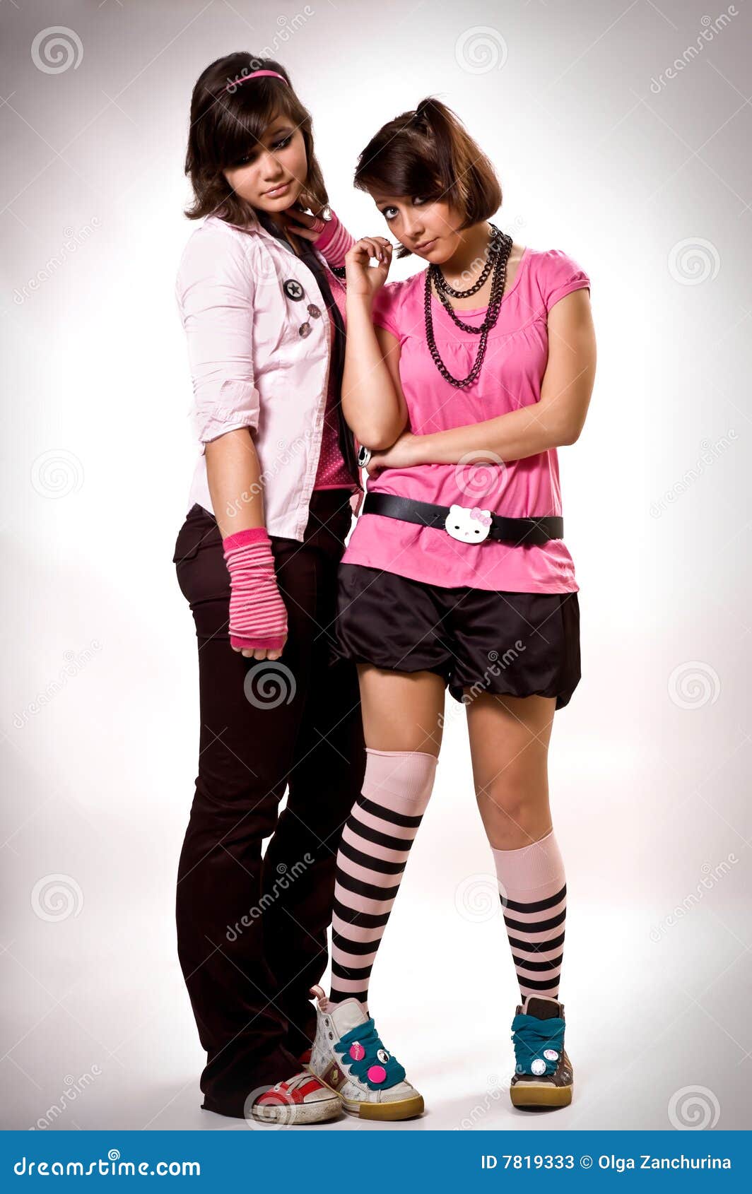 Two girls emo stock image. Image of female, individuality - 7819333