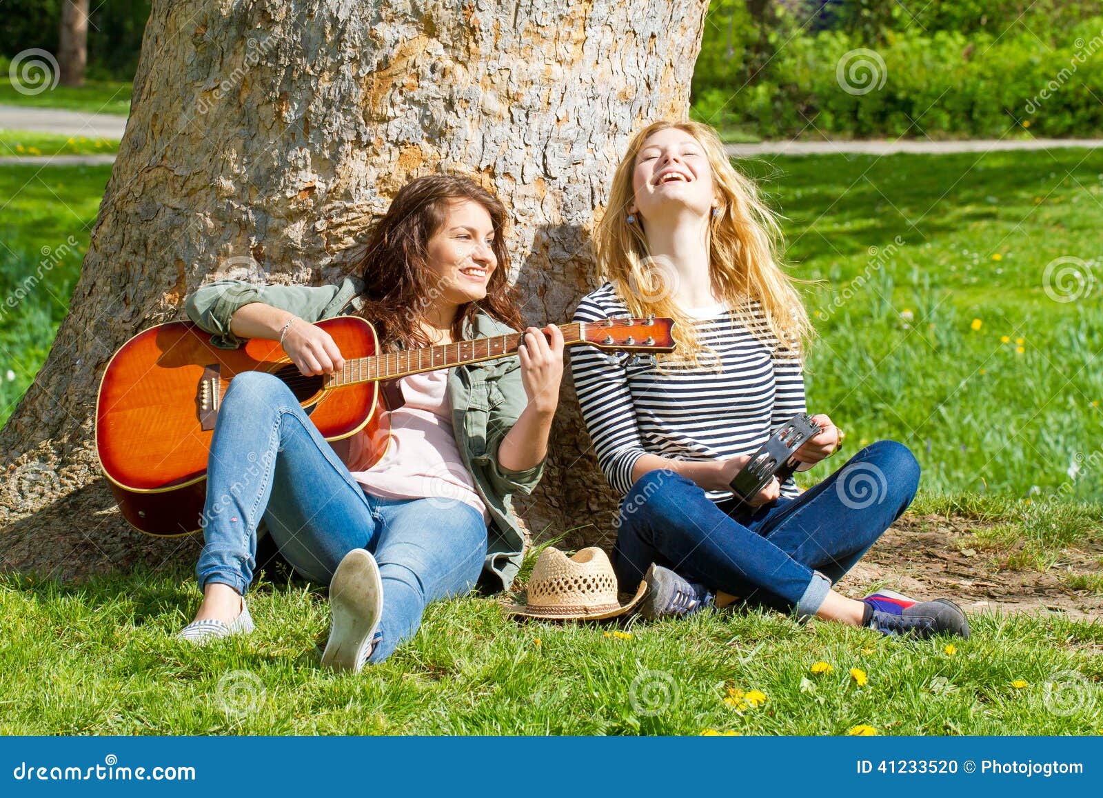 Two Girls Having Fun with Her Instruments Stock Photo - Image of ...