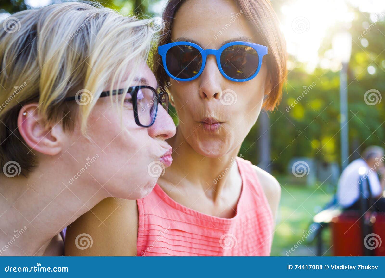 Two Girls Having Fun in the Park. Stock Photo - Image of funny, outdoor ...