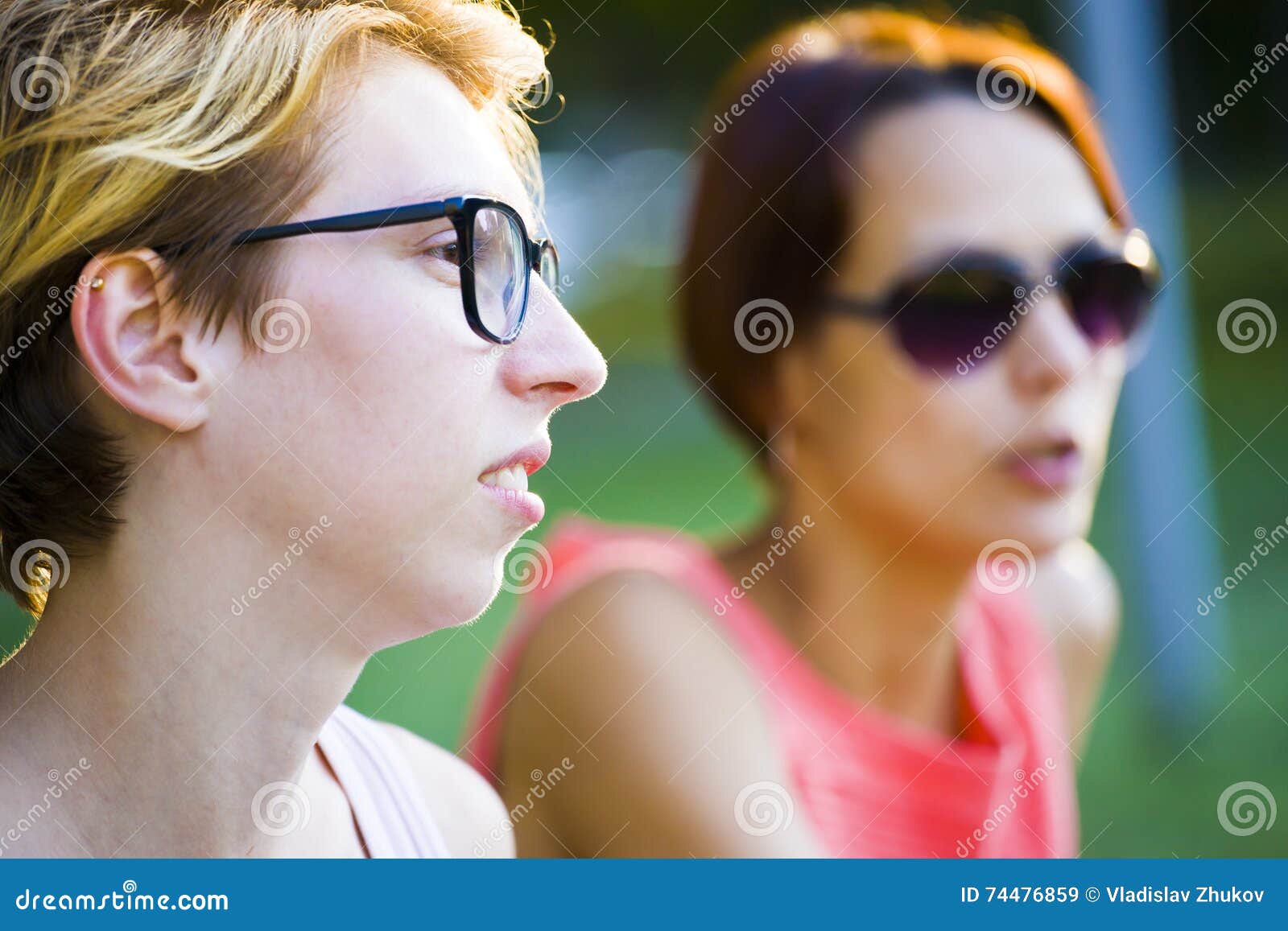 Two Girls Having Fun in the Park. Stock Image - Image of girlfriend ...