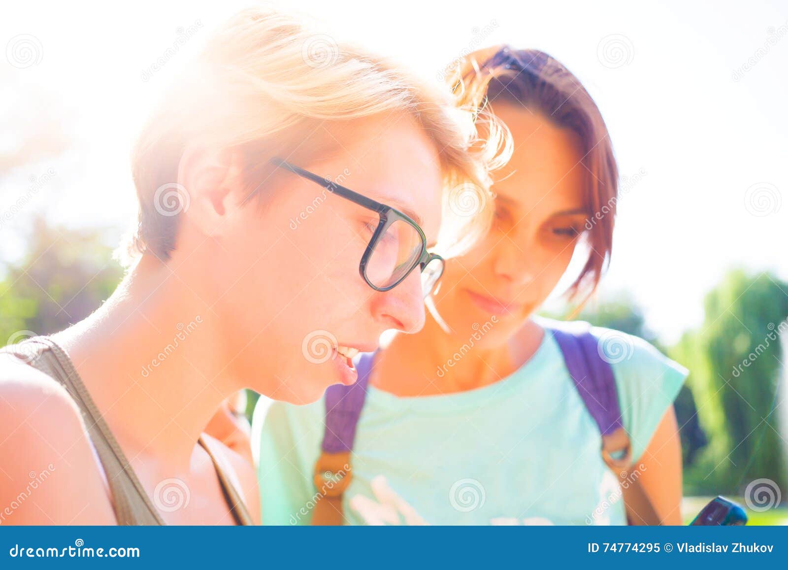 Two Girls Having Fun in the Park. Stock Image - Image of beautiful ...