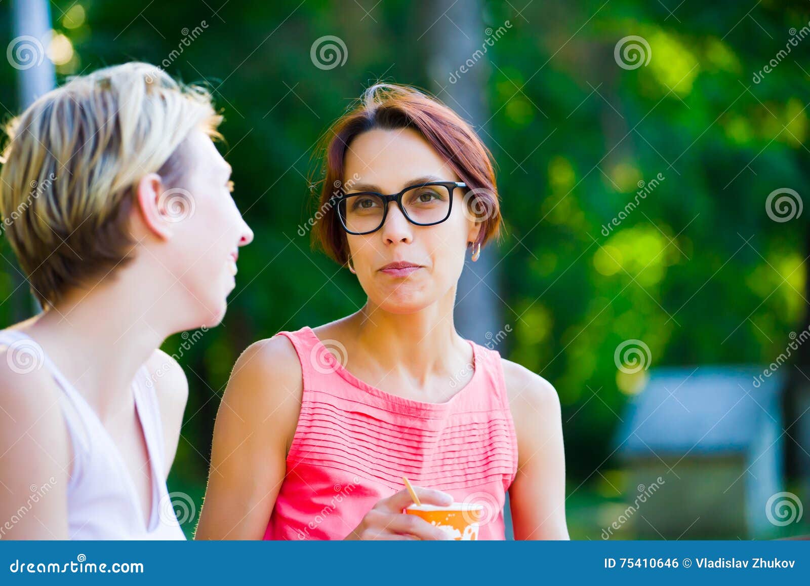 Two Girls Having Fun in the Park. Stock Photo - Image of beautiful ...