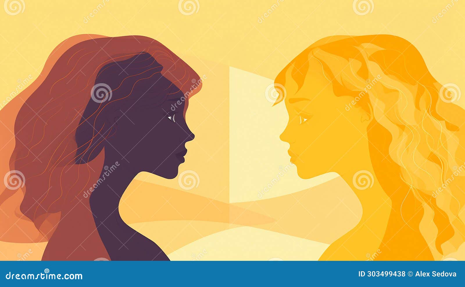 Two girls, vector image AI stock photo. Image of clothing - 303499438