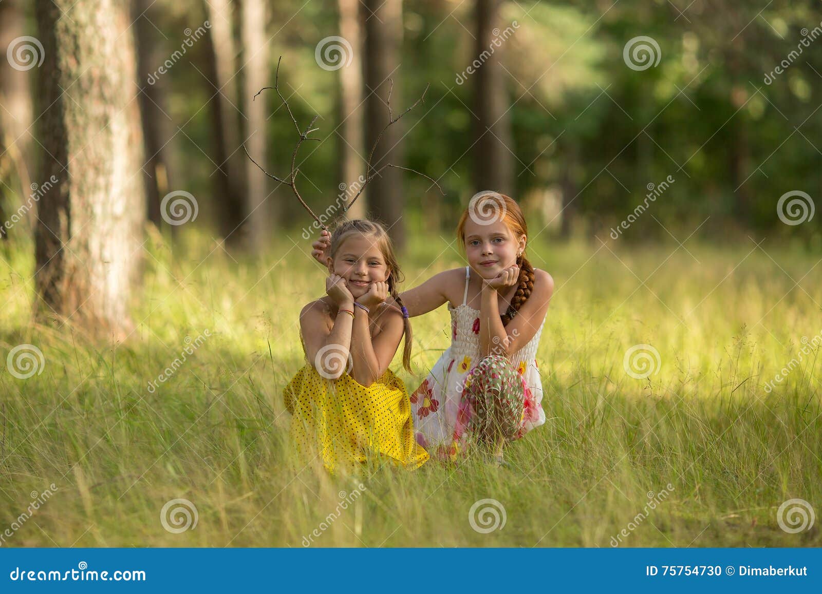 Two Girls Kids Posing for the Camera Stock Photo - Image of people ...