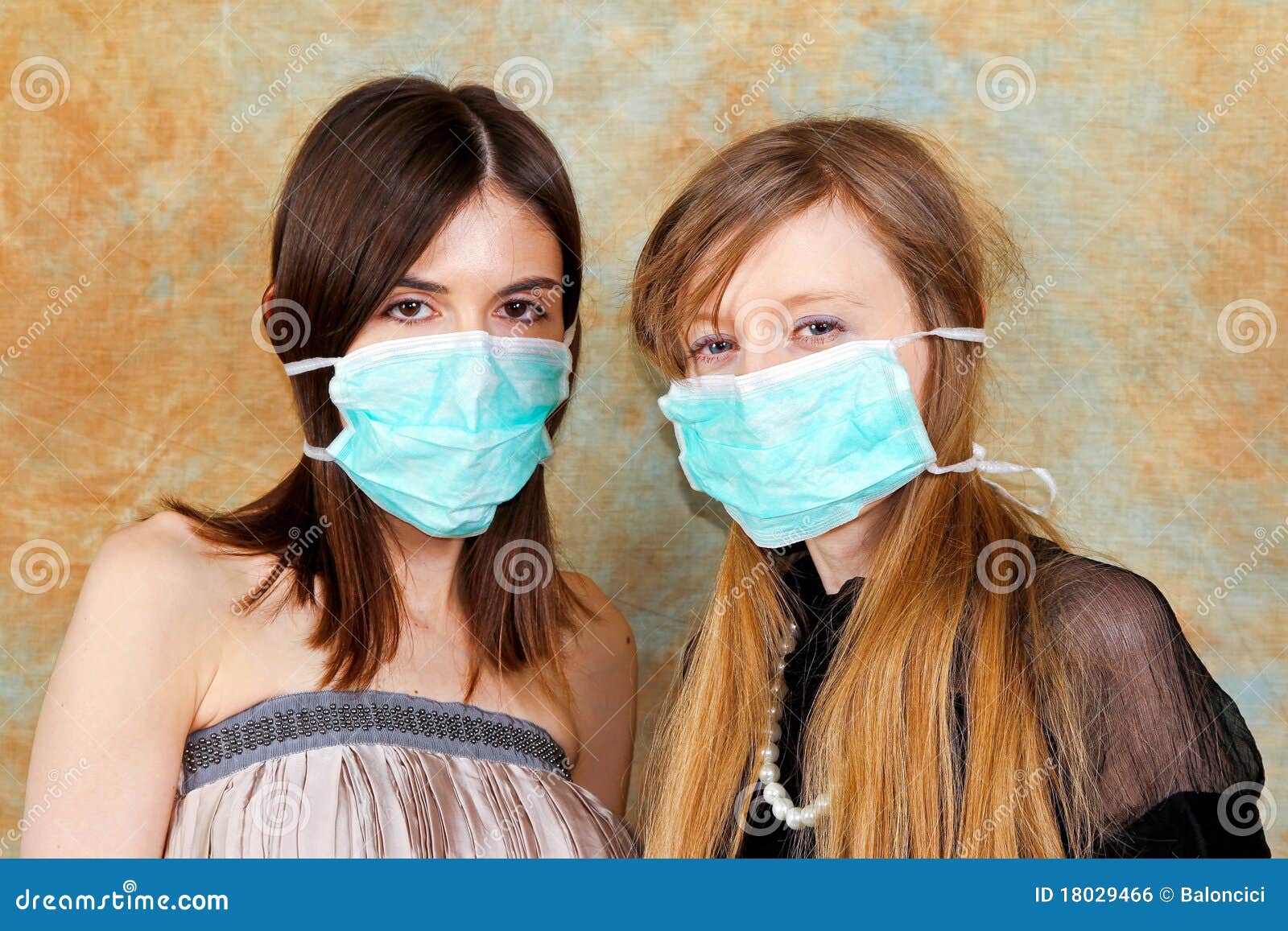 Two girls mask stock photo. Image of epidemic, asia, mouth - 18029466