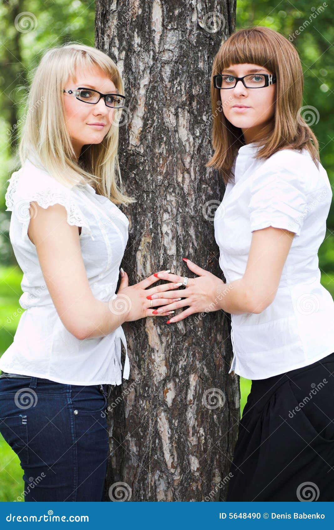Two girls in park stock photo. Image of fresh, portrait - 5648490