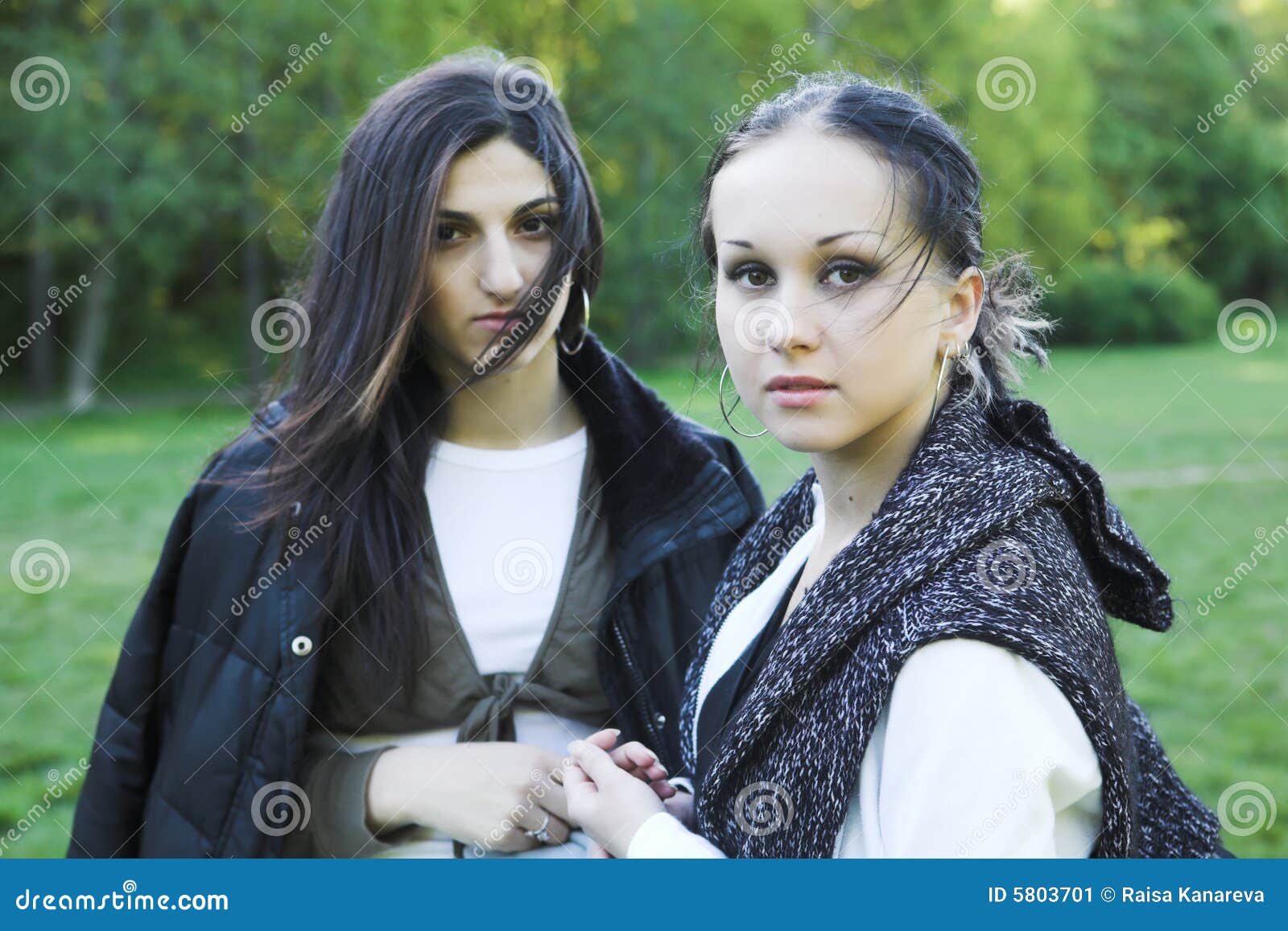 Two girls in park stock image. Image of person, clothes - 5803701