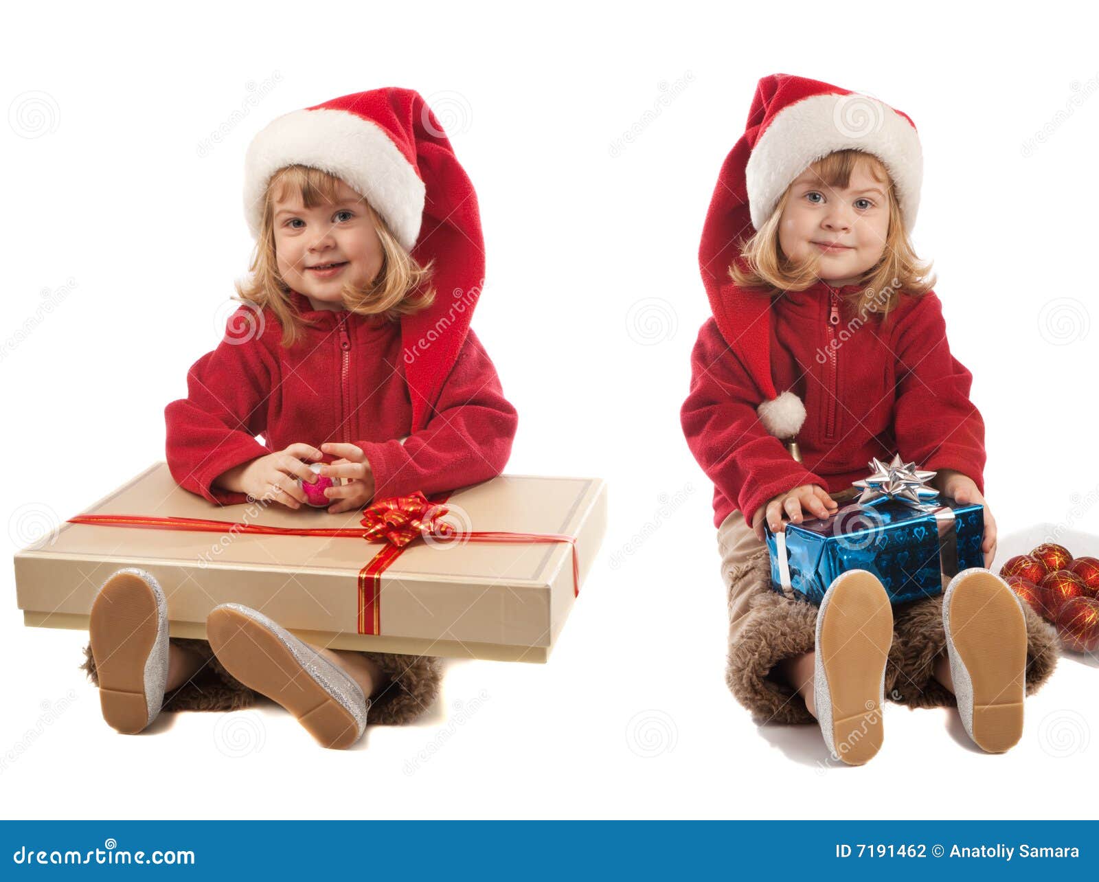 Two Girls with Present Boxes Stock Photo - Image of beautiful ...