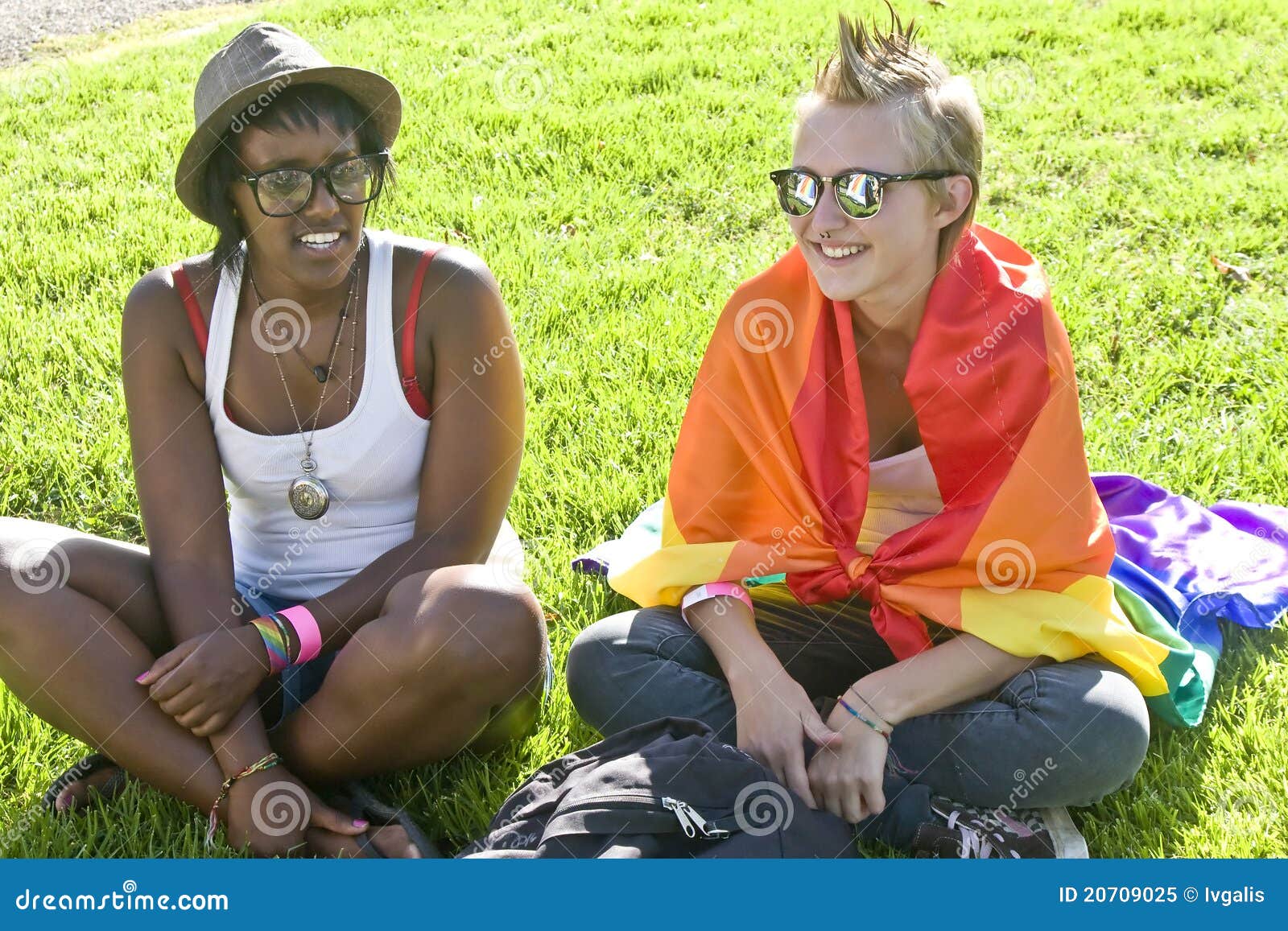 Two Girls at the Pride Parade Editorial Image - Image of symbol, love ...
