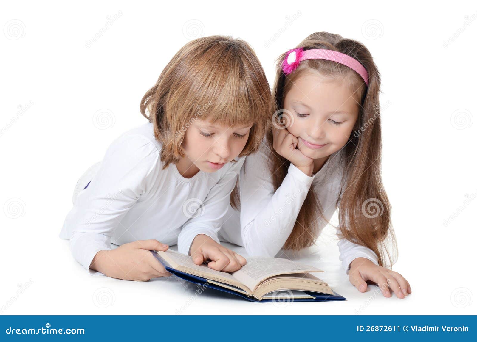 Two girls read the book stock image. Image of happy, adolescence - 26872611