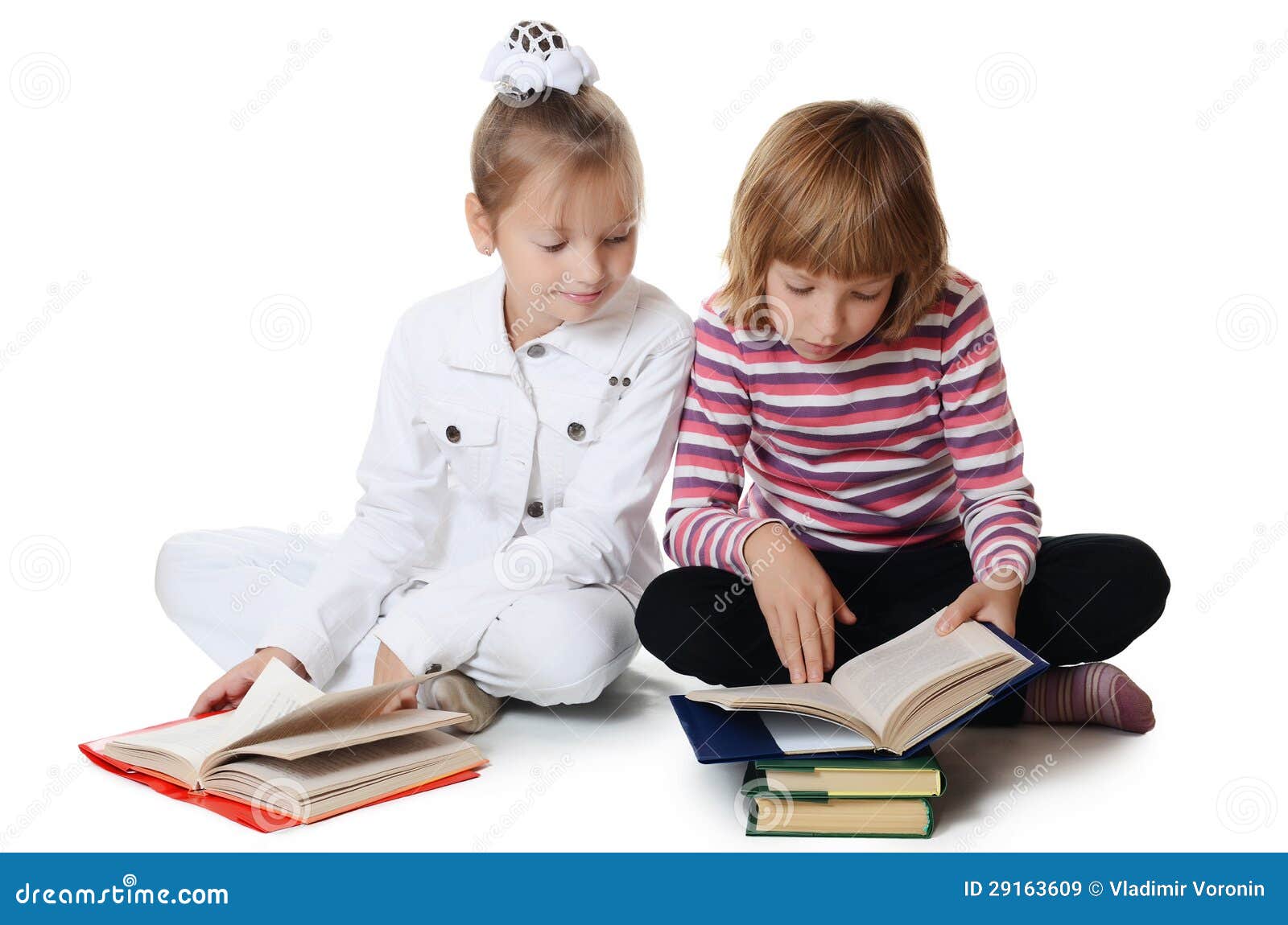 Two girls read the book stock image. Image of girl, happy - 29163609