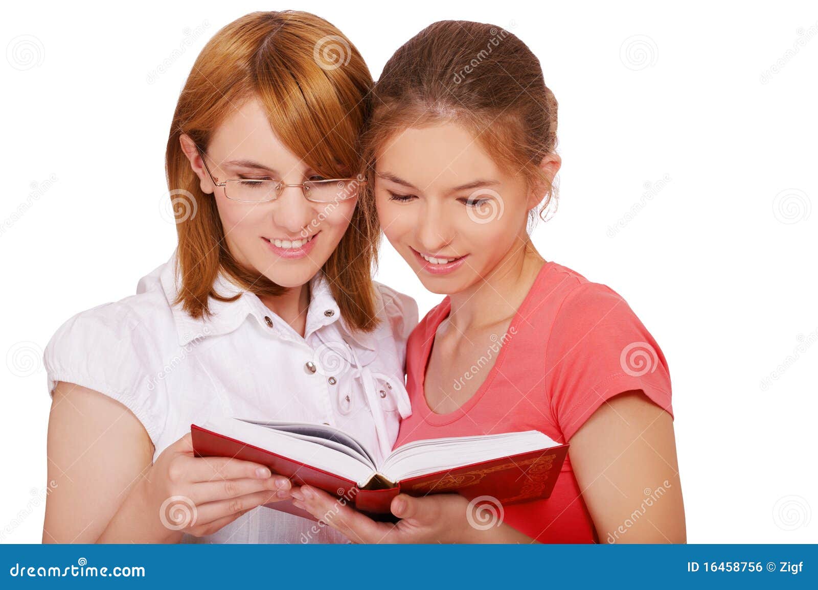 Two girls reading book stock photo. Image of beauty, literature - 16458756