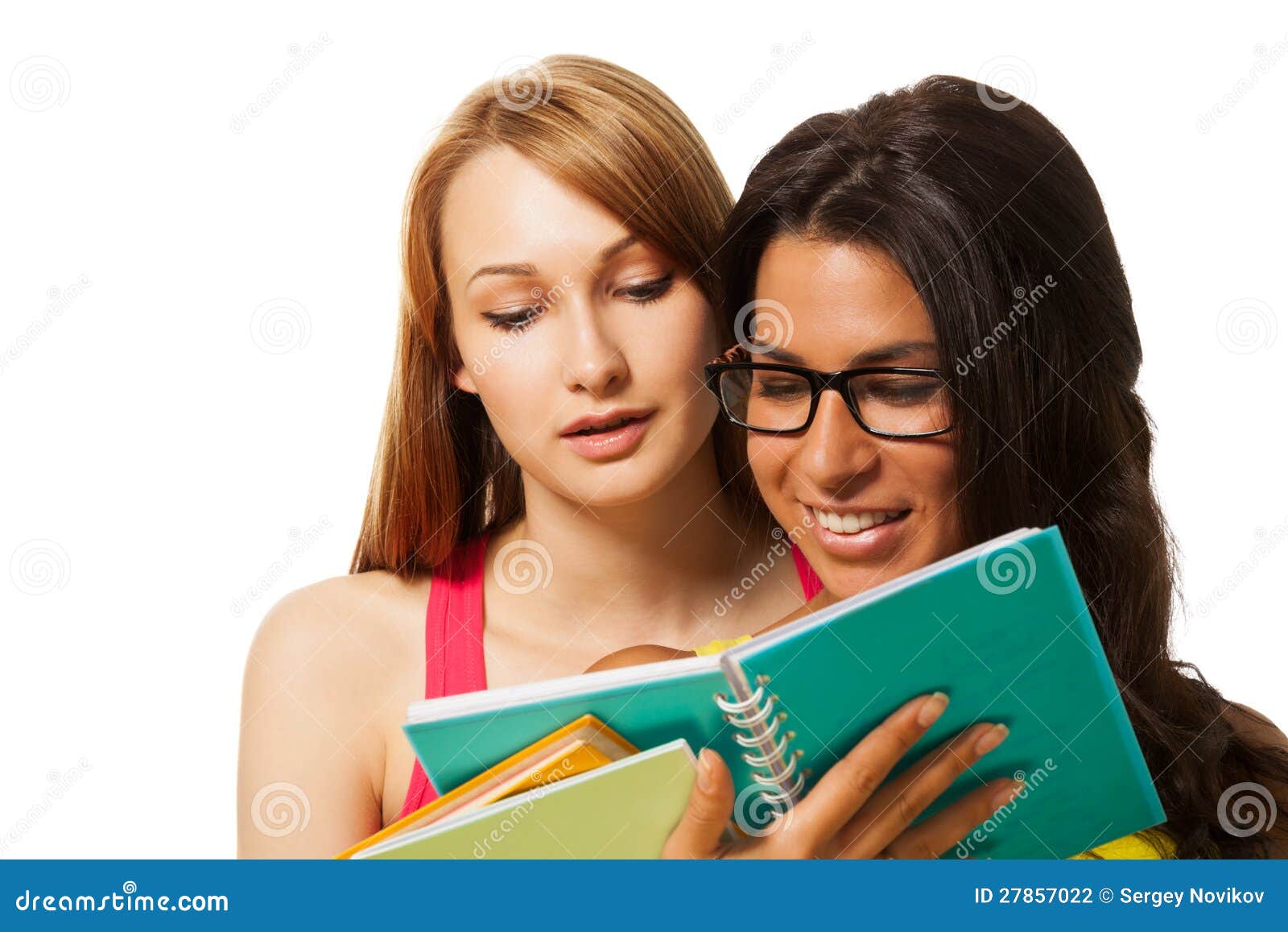 Two girls reading book stock photo. Image of happiness - 27857022