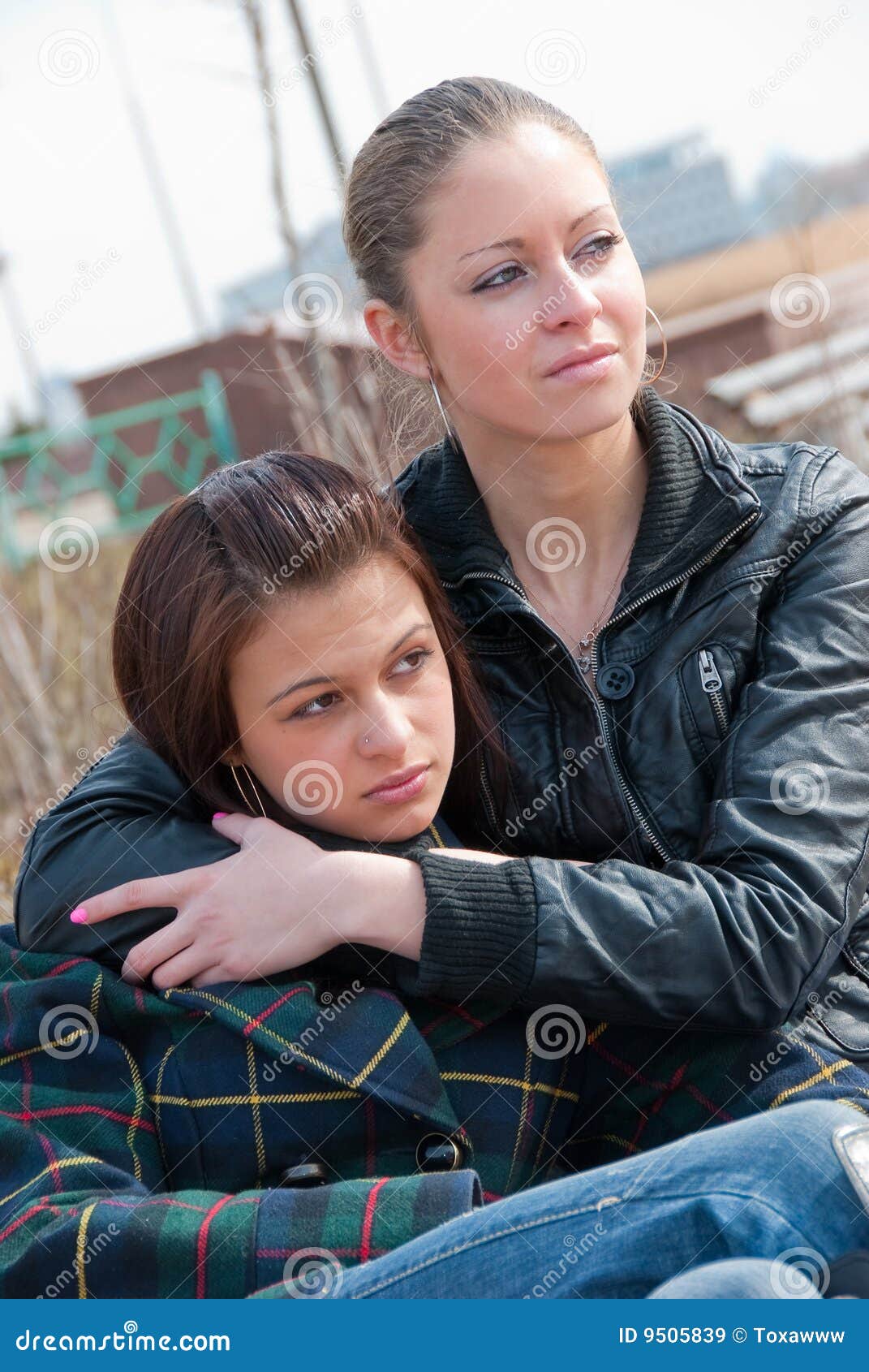 Two girls relax in a park stock image. Image of lesbian - 9505839